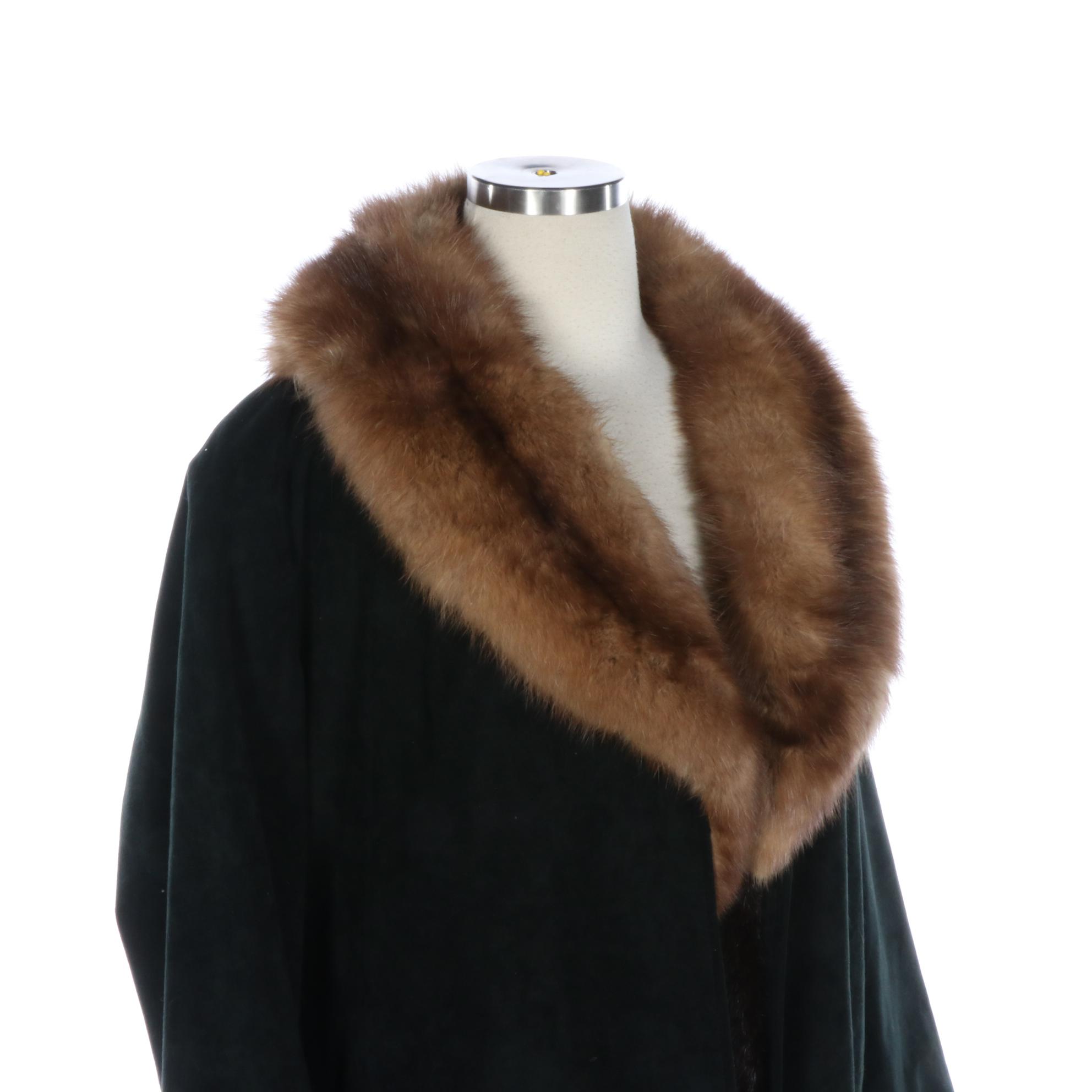 Lawrence of London Ultra Suede Coat with Mink and Marten Lining | EBTH