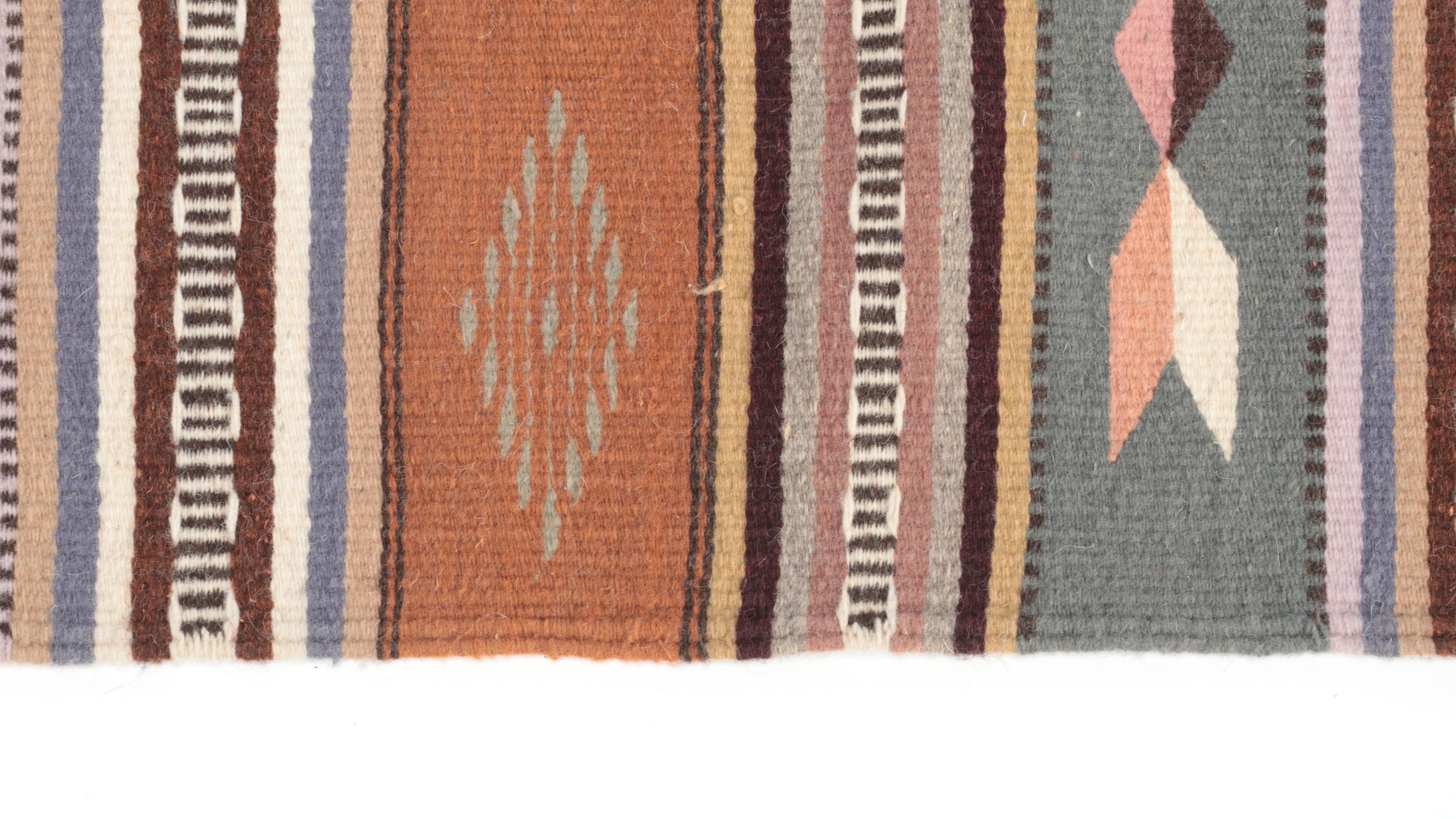 2'4 x 6'10 Handmade Woven Chimayo Style Carpet Runner | EBTH