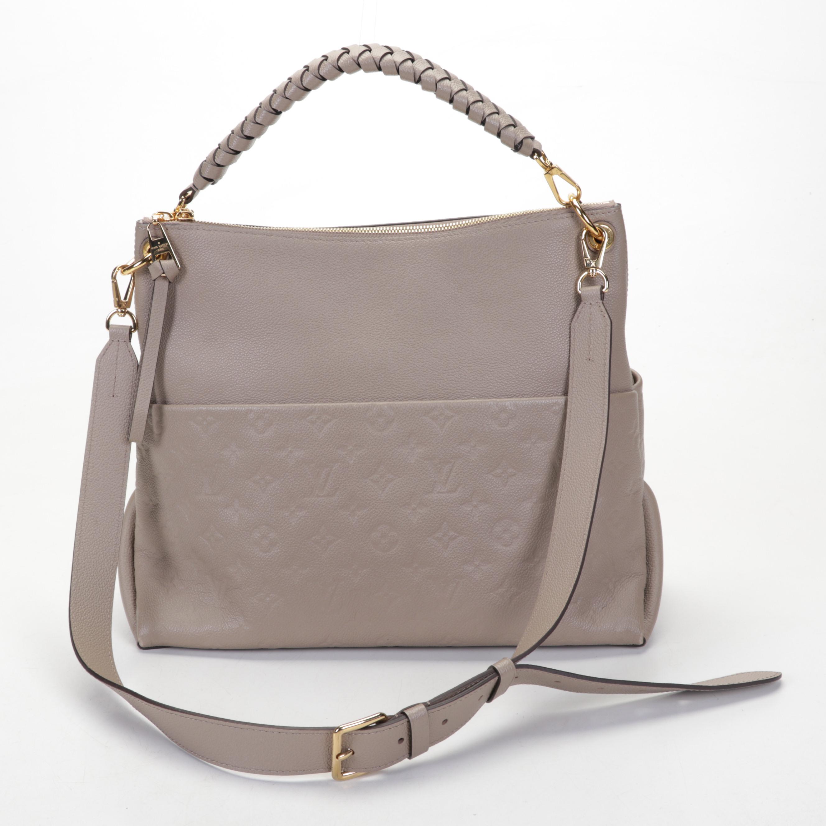 Louis Vuitton Maida Hobo Bag in Turtledove Grain and Monogram Empreinte ...