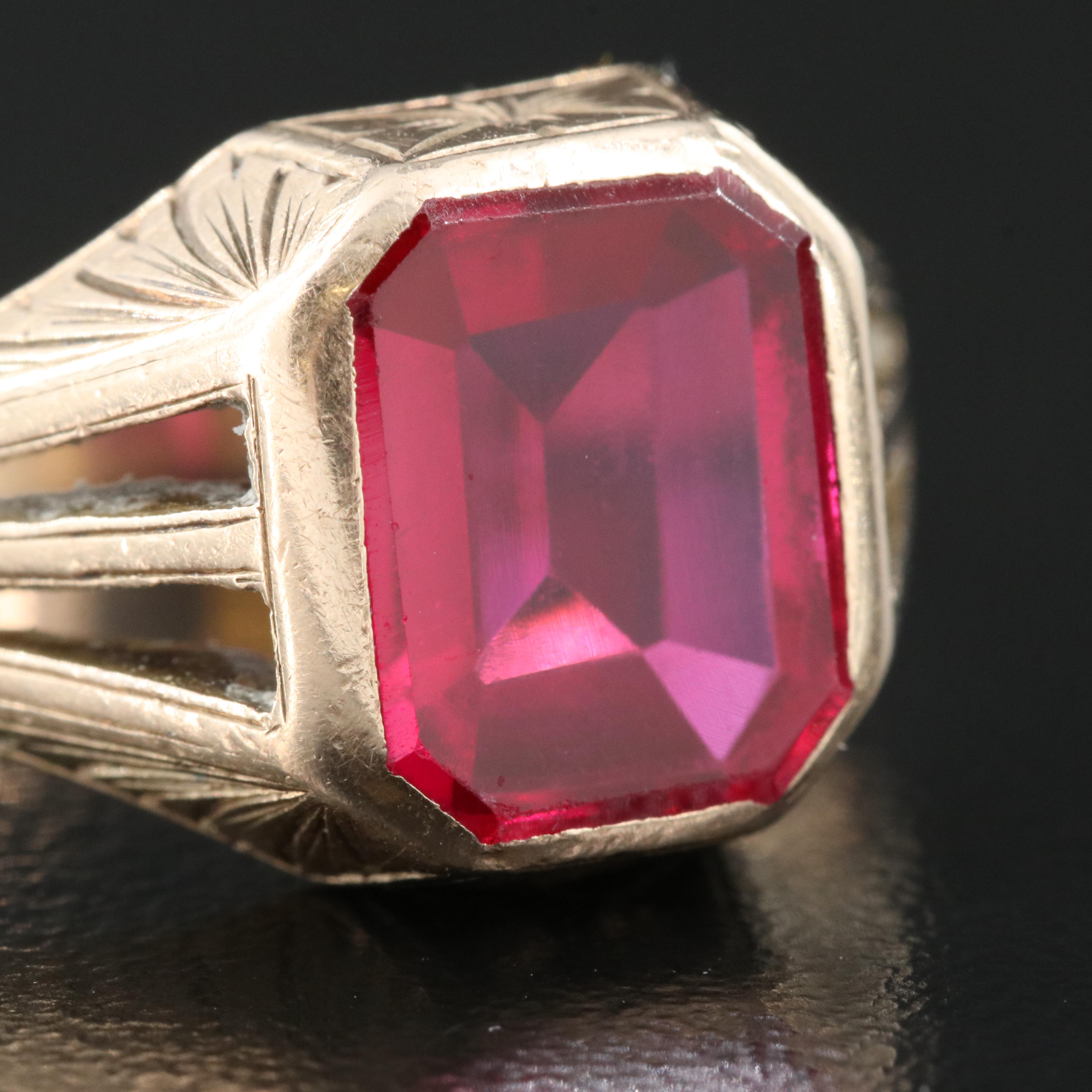 10K Ruby Ring with Cut Out Shoulders | EBTH