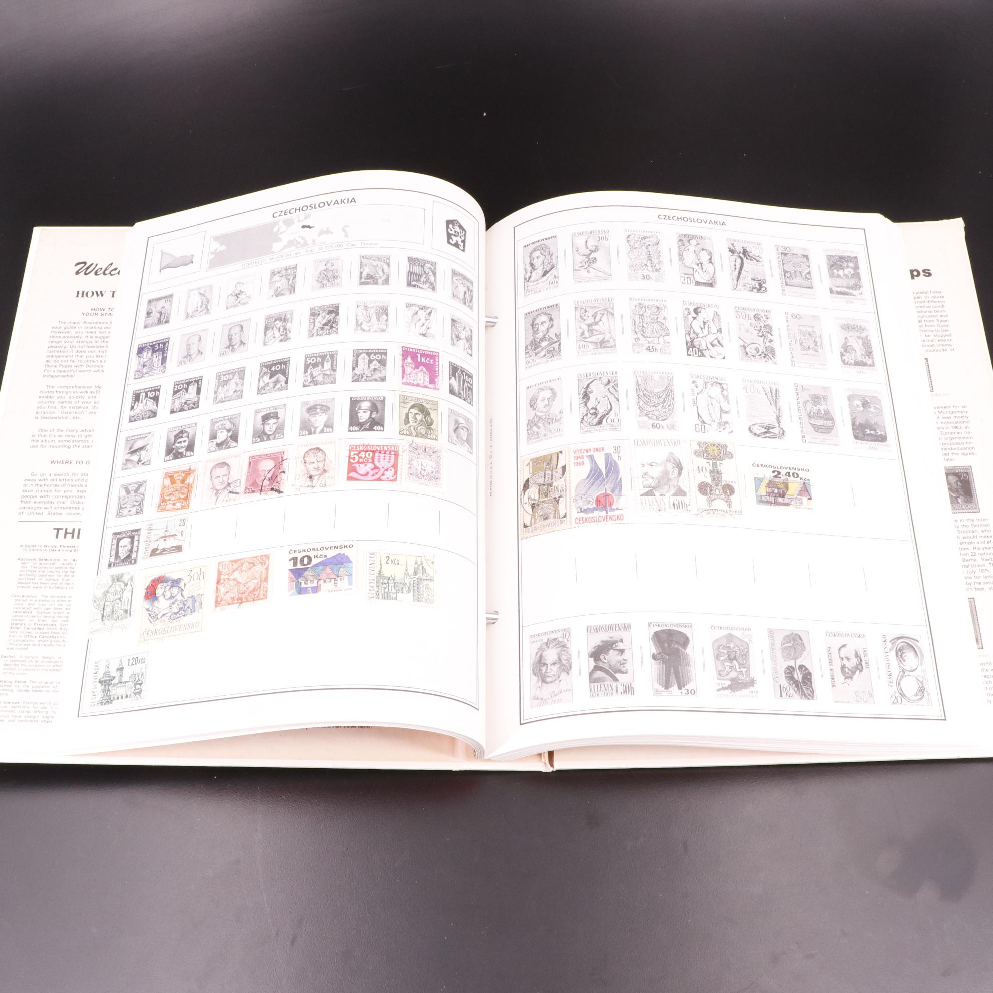 Three Vintage Postage Stamp Albums and Vintage Foreign Currency | EBTH