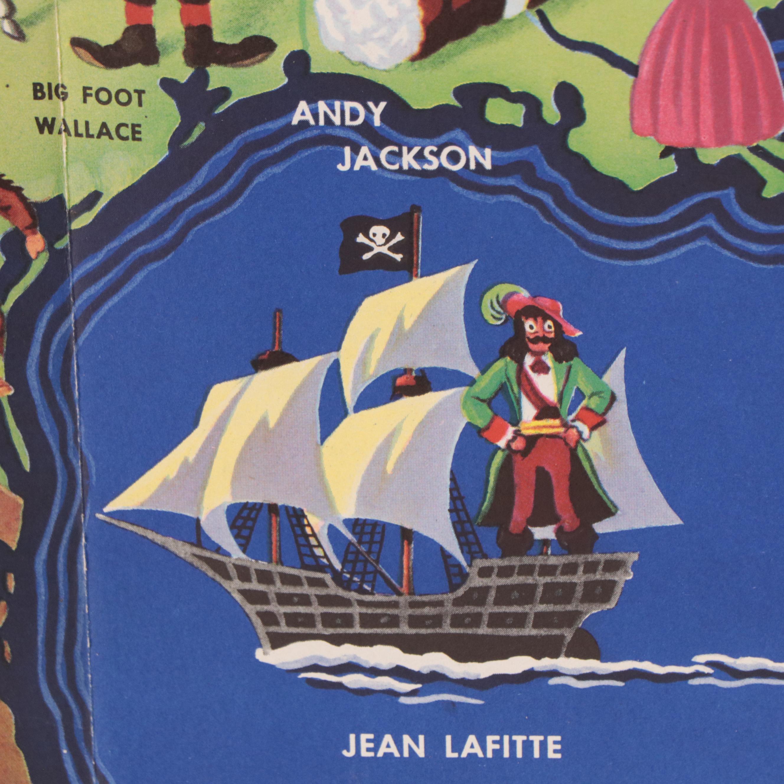 Offset Lithograph Map After John Dukes McKee "American Folklore Legends ...