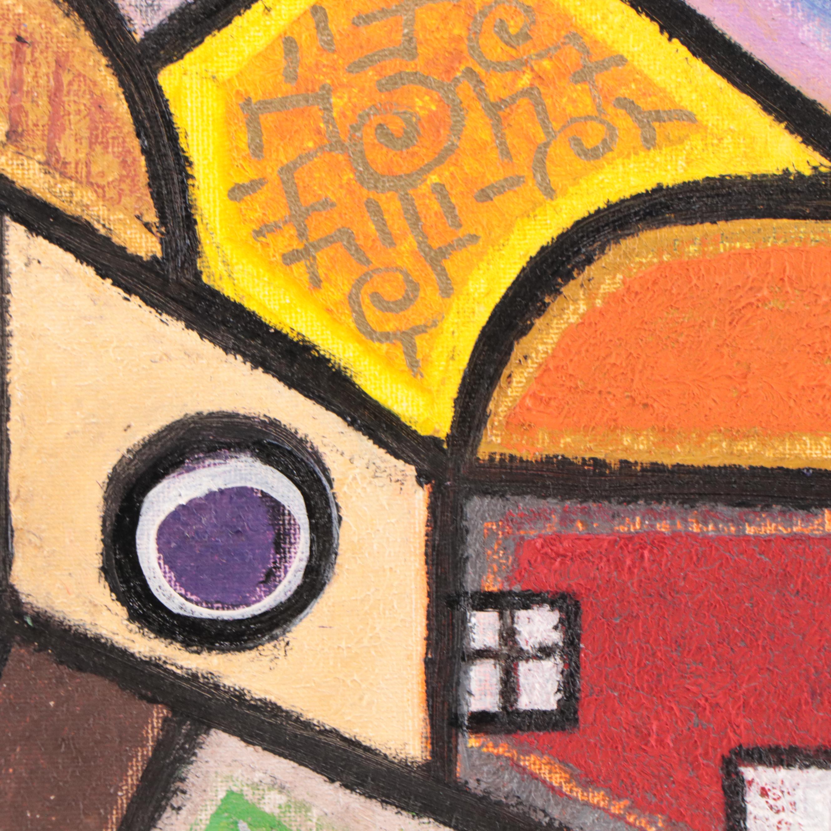 Lanre Buraimoh Oil Painting "City in a Glance," 2022 | EBTH