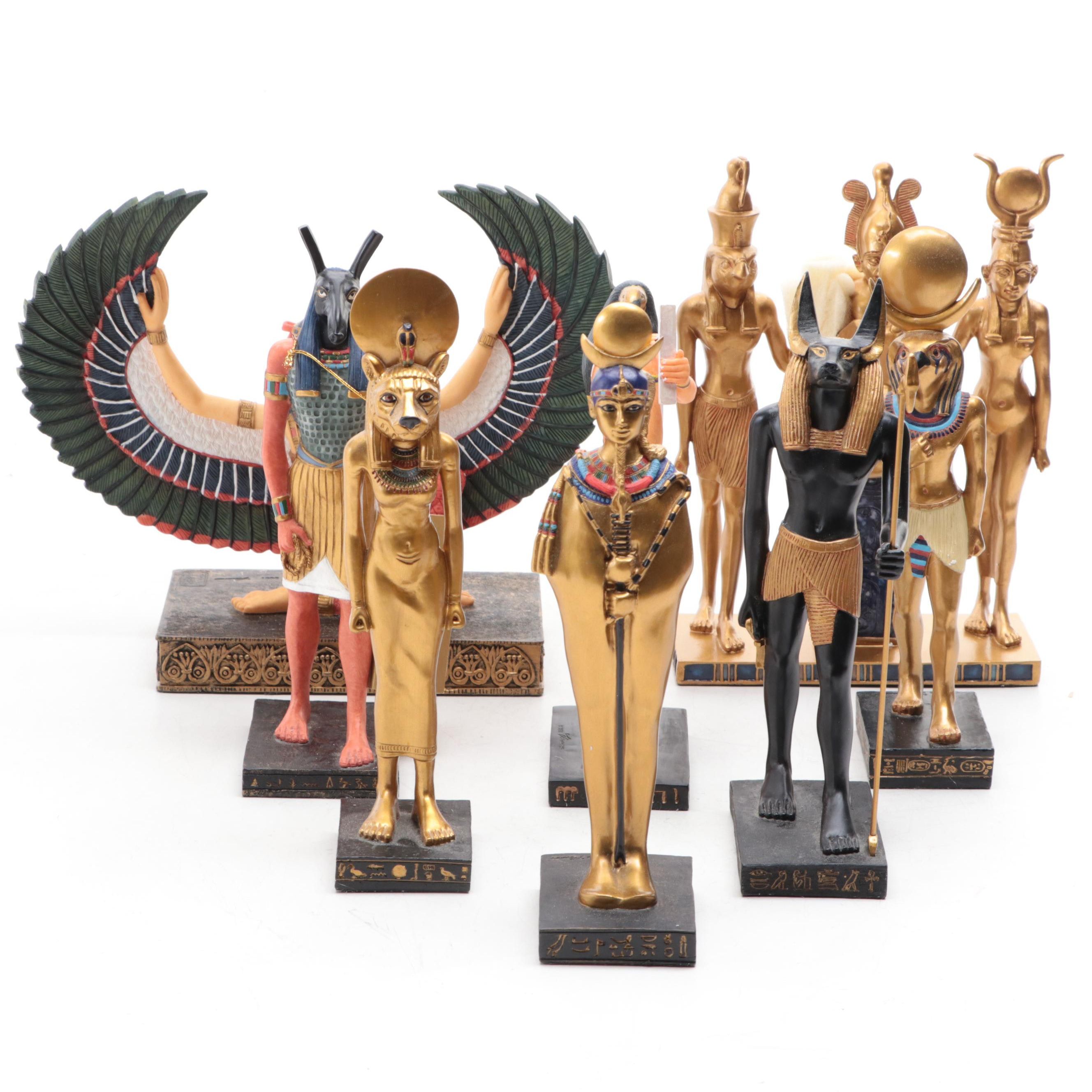 Summit Collection, Other Resin Egyptian Deity Figures With Anubis, Ra ...