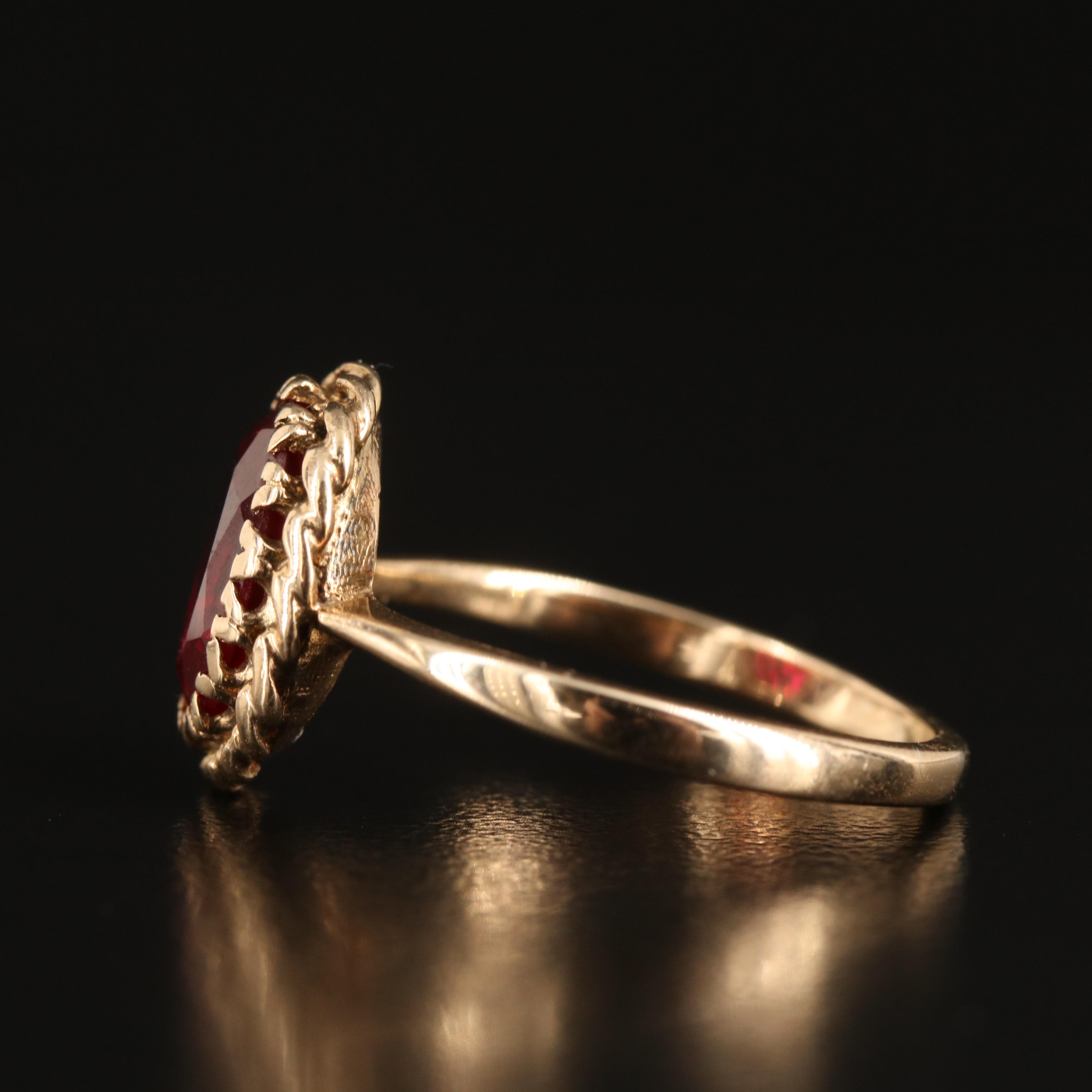 10K Ruby Diamond Ring with Braided Trim | EBTH