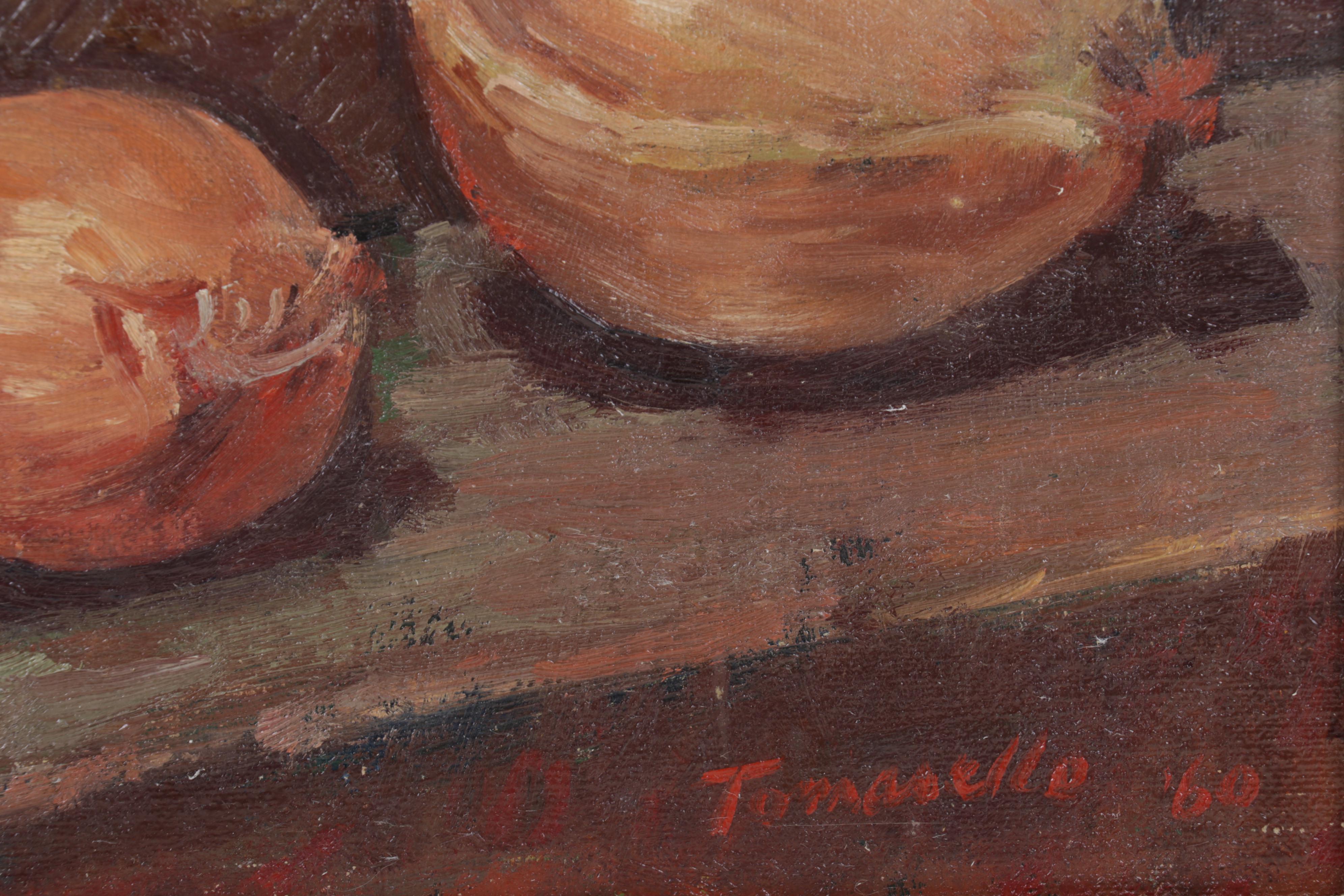 Vito Tomasello Still Life Oil Painting of Onions, 1960 | EBTH