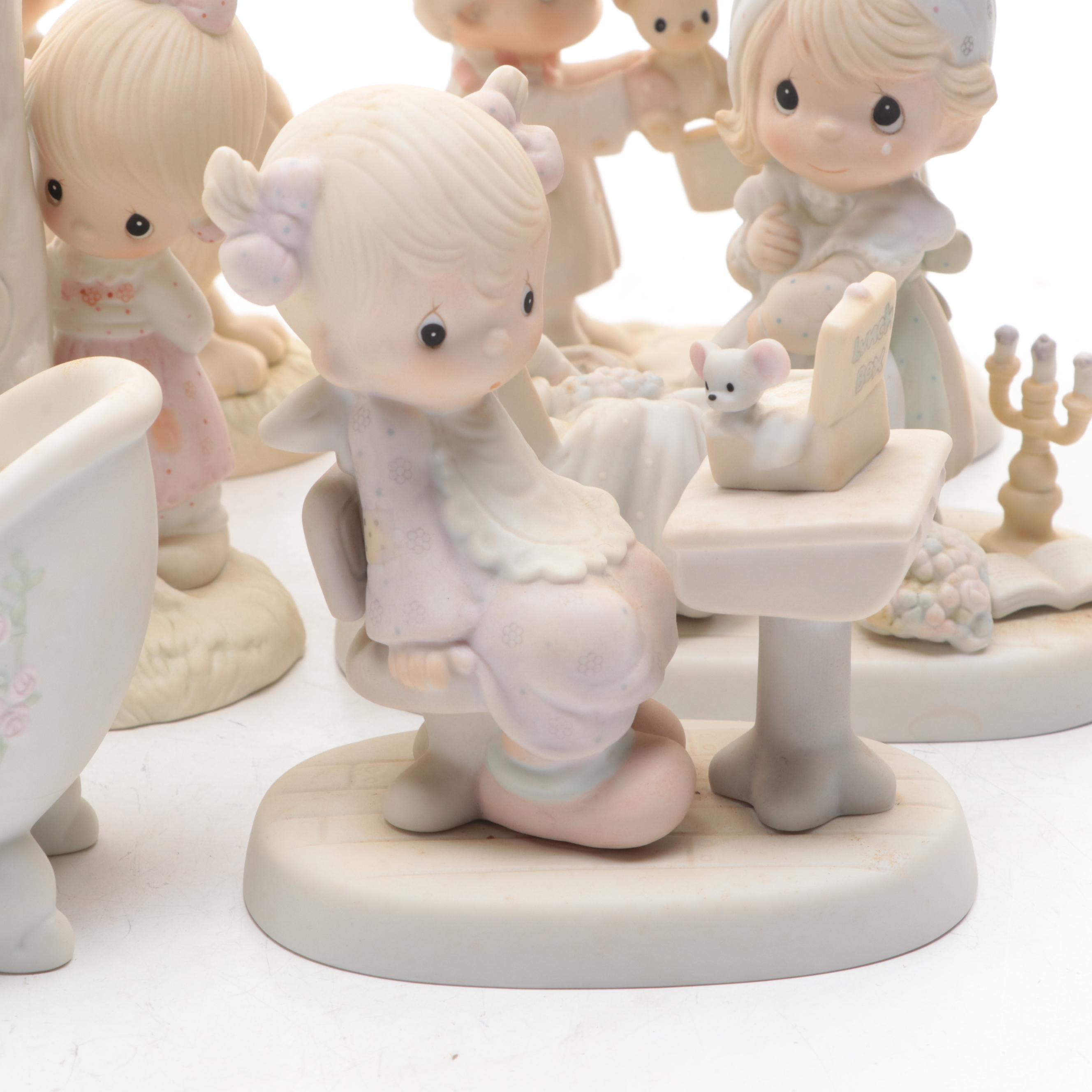 Precious Moment Porcelain Figurines Including "Peace on Earth," and ...