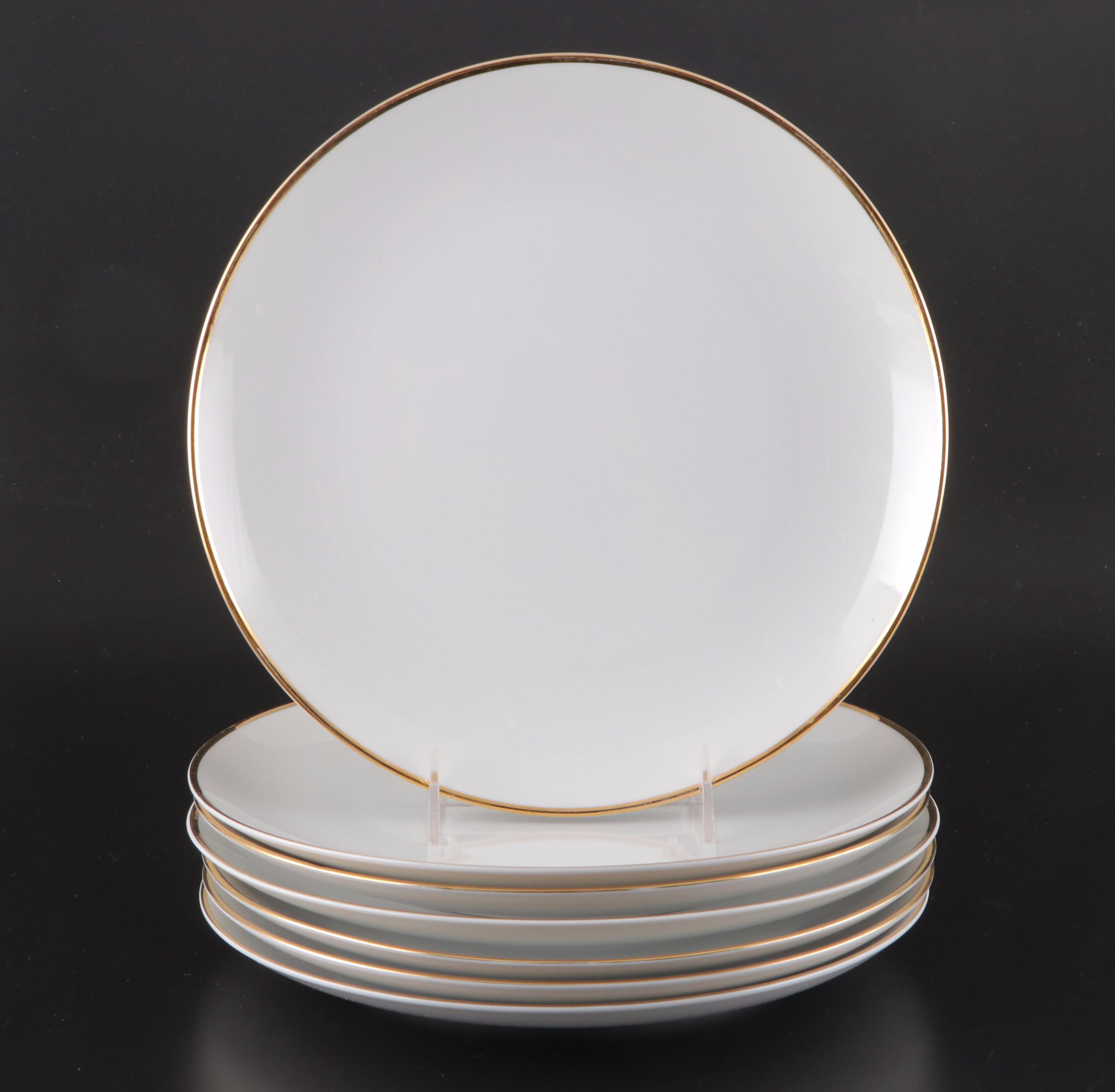 Gilt Rimmed White Boone China Plates | EBTH