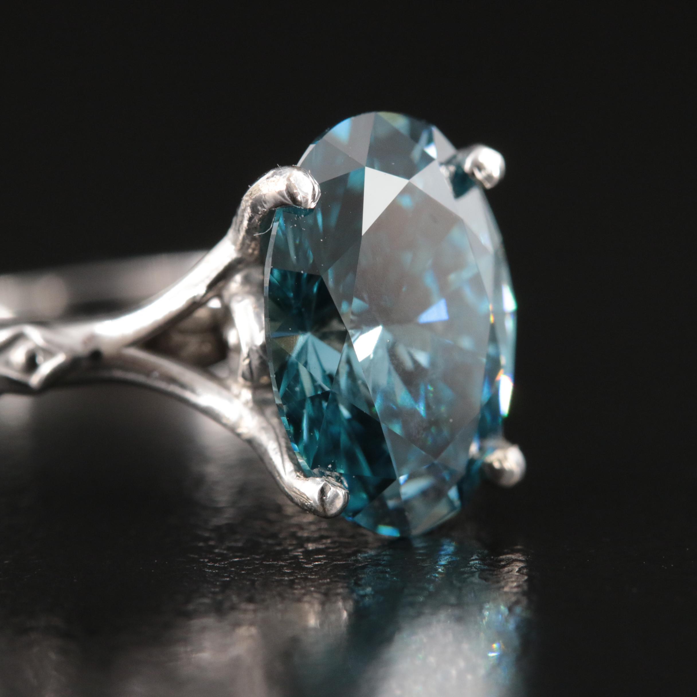14K 3.26 CT Fancy Dark Blue Diamond Ring | EBTH