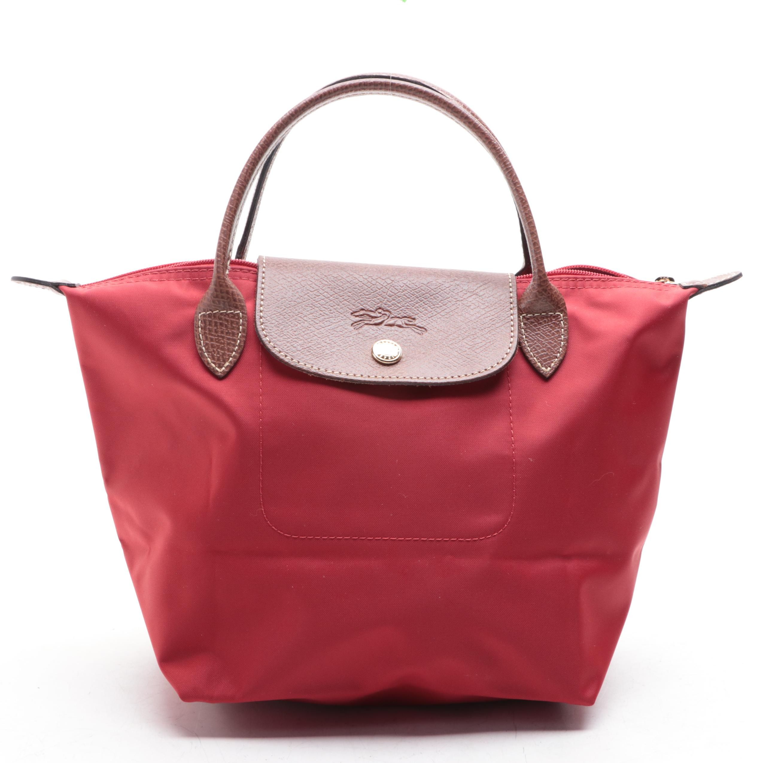 Longchamp Le Pliage Foldable Tote Bag Small in Nylon and Leather | EBTH