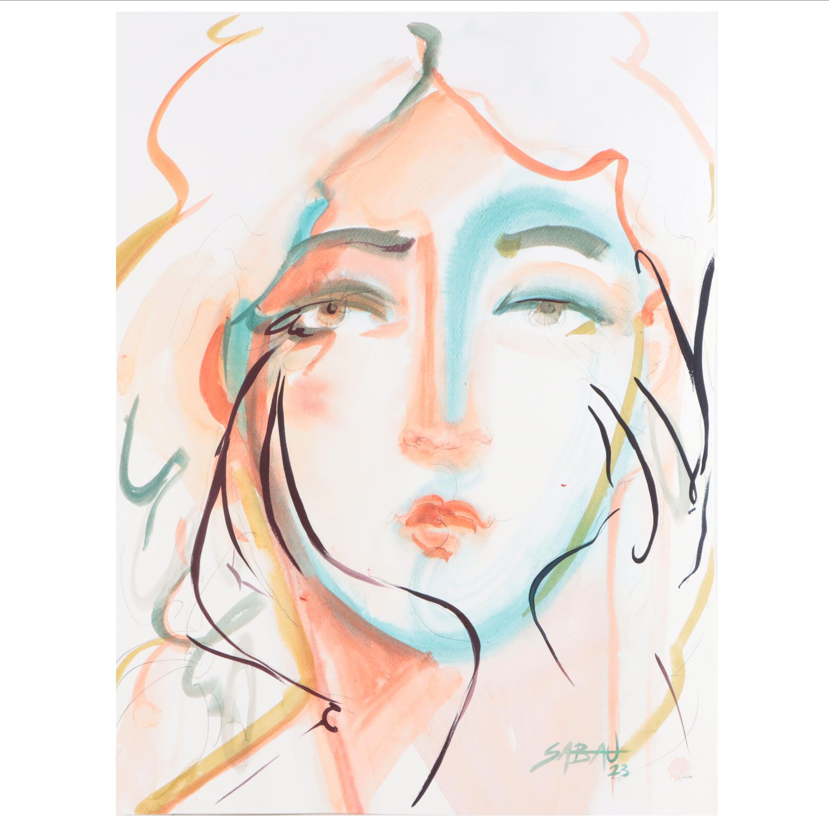 Dan Sabau Watercolor Painting "Watching the Rain," 2023 | EBTH