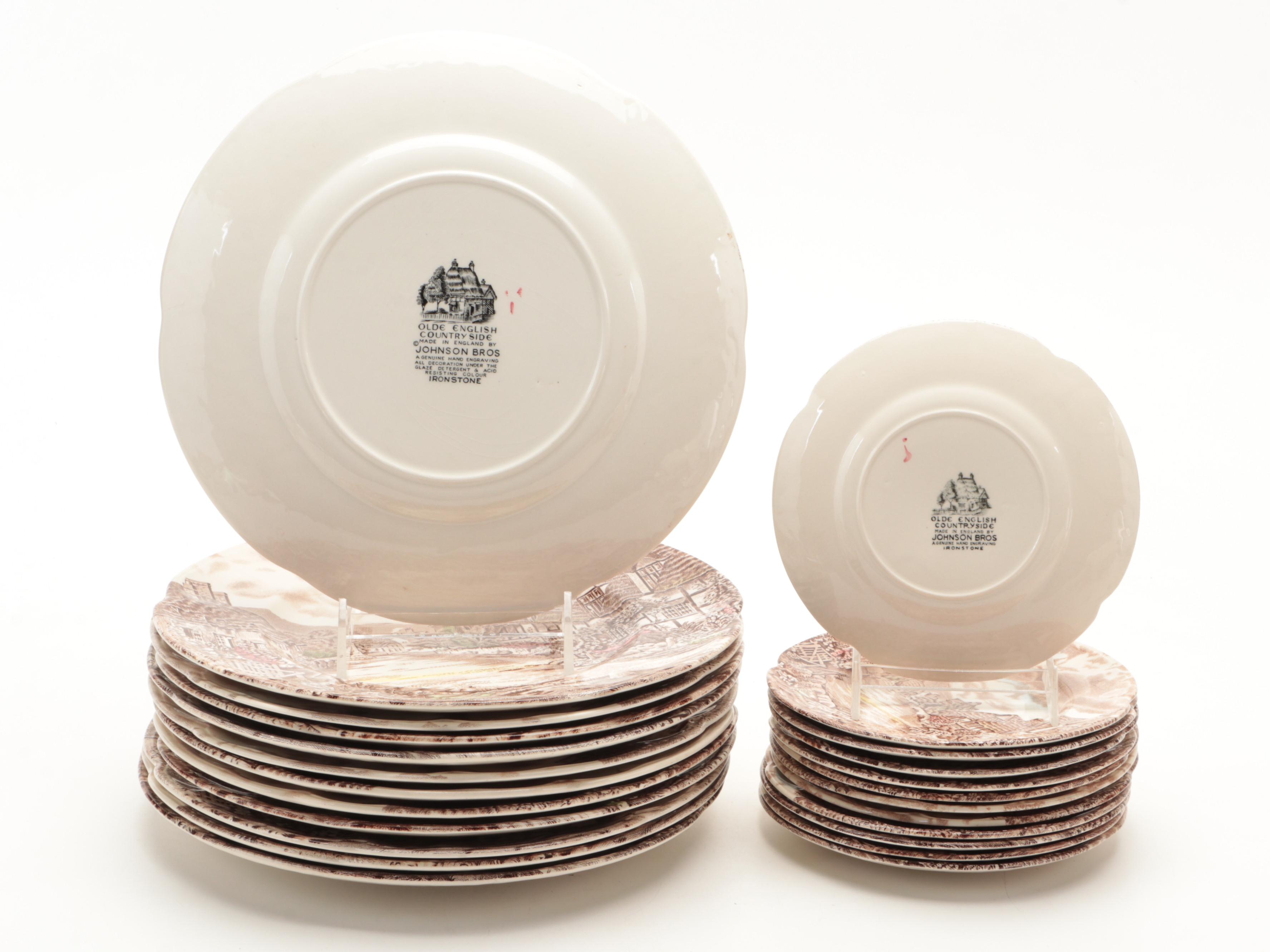 Johnson Bros Polychrome Brown Transferware "Olde English Countryside ...