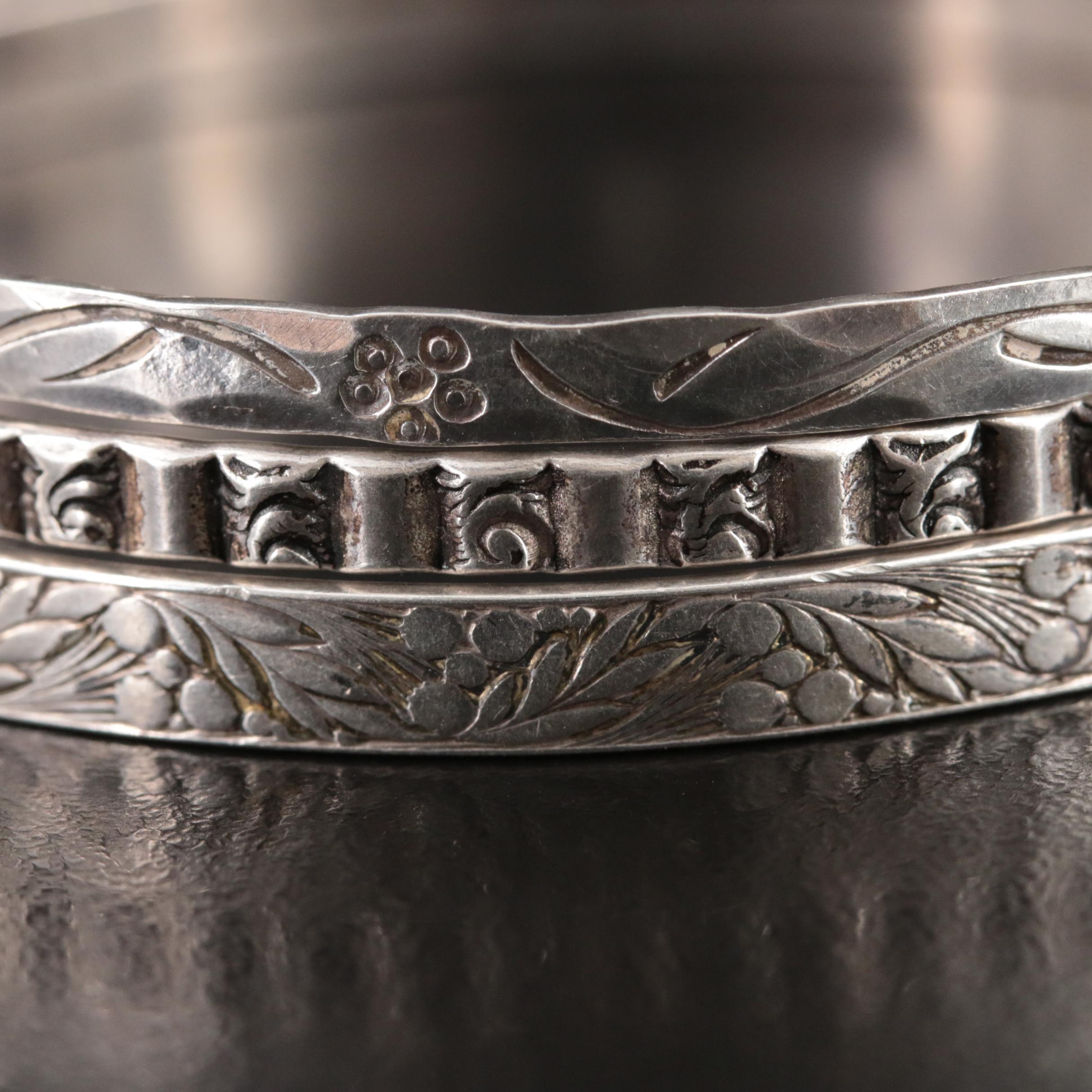 Danecraft and Stuart Nye Featured in Vintage Sterling Bangles | EBTH