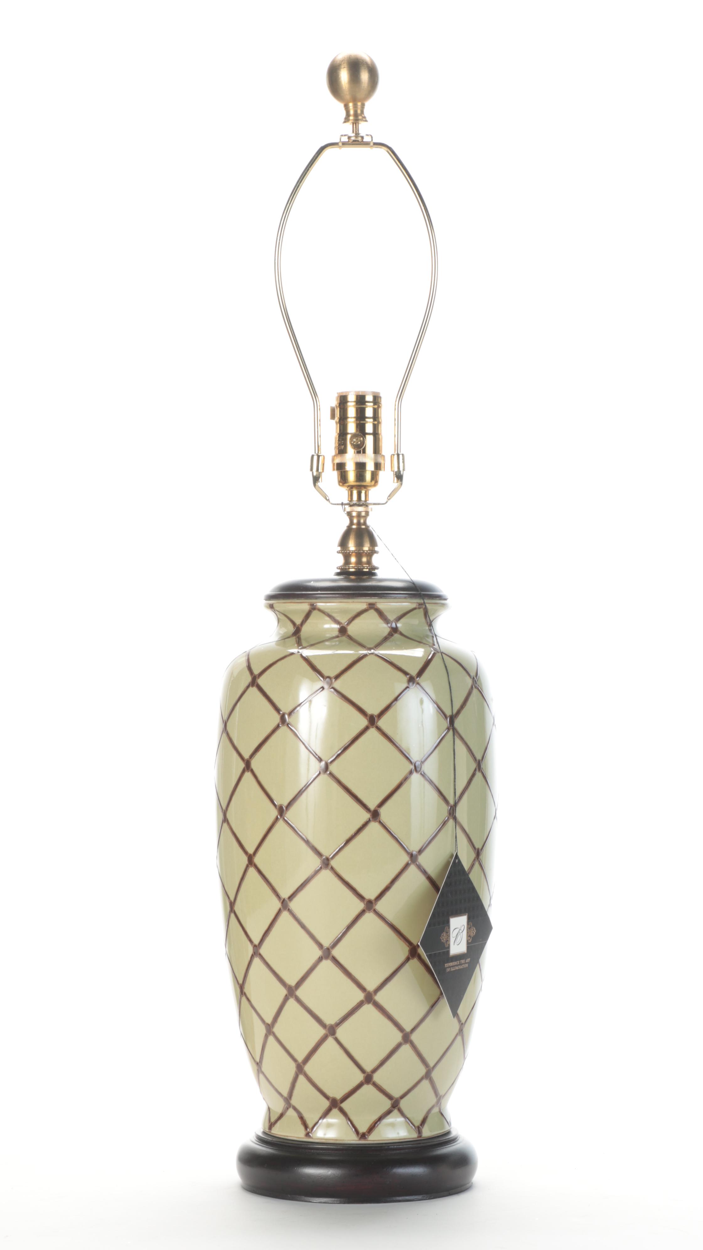 Bradburn Gallery Trellis Pattern Ceramic Table Lamp, 21st Century | EBTH
