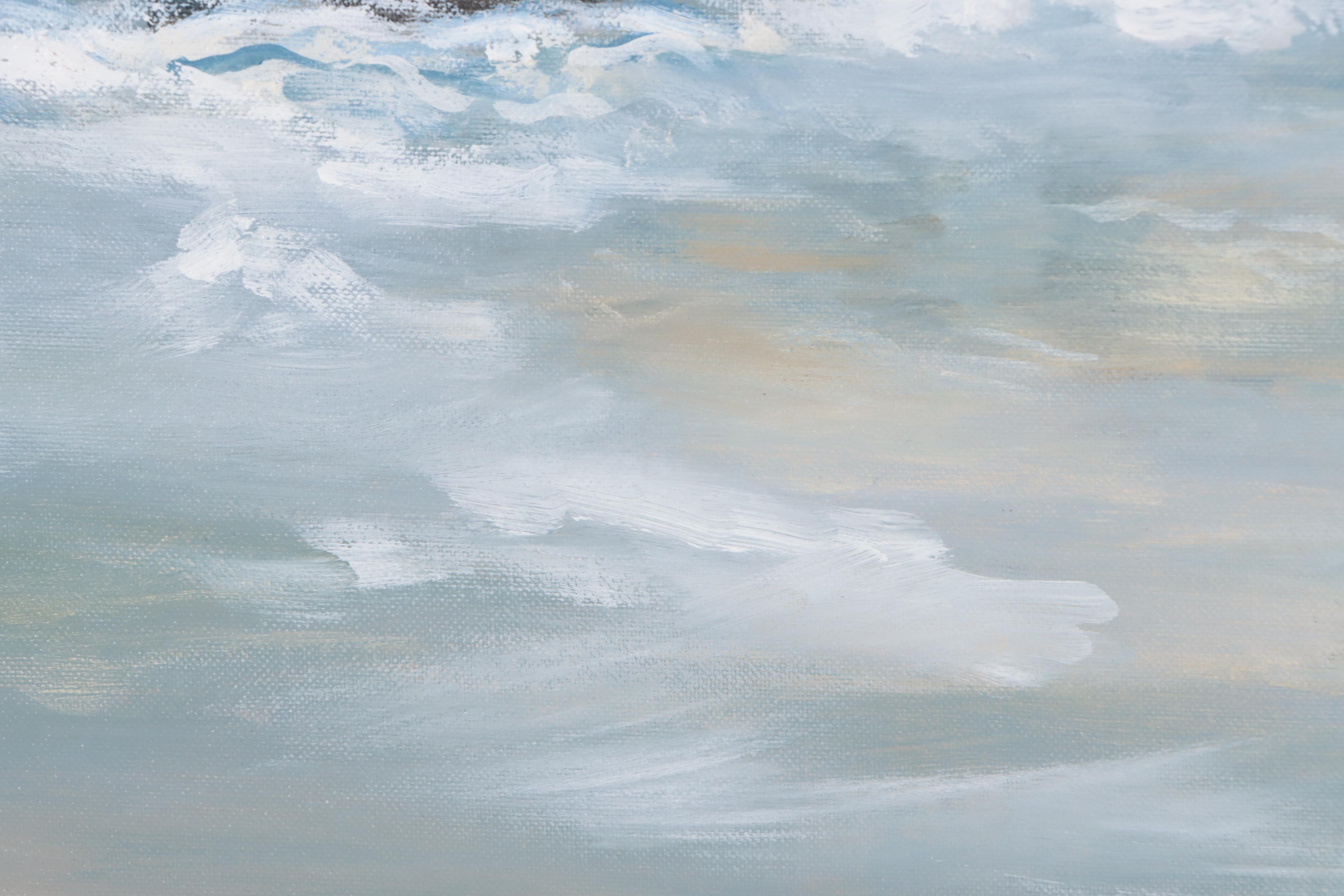 B. Perrin Coastal Scene Oil Painting in the Manner of Robert Fabe, 1987 ...