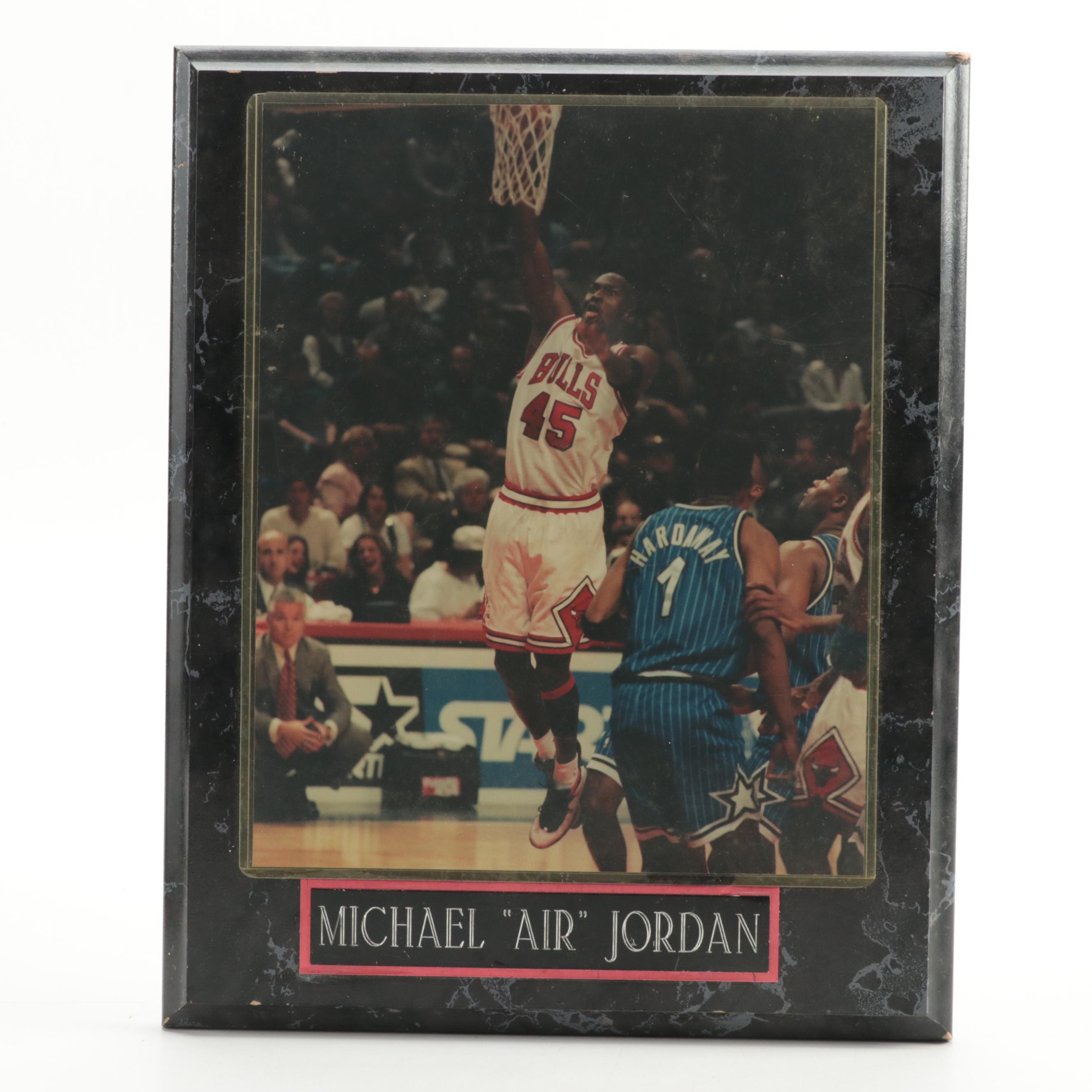 Michael Jordan Sports Illustrated and Beckett Magazines with Mounted ...