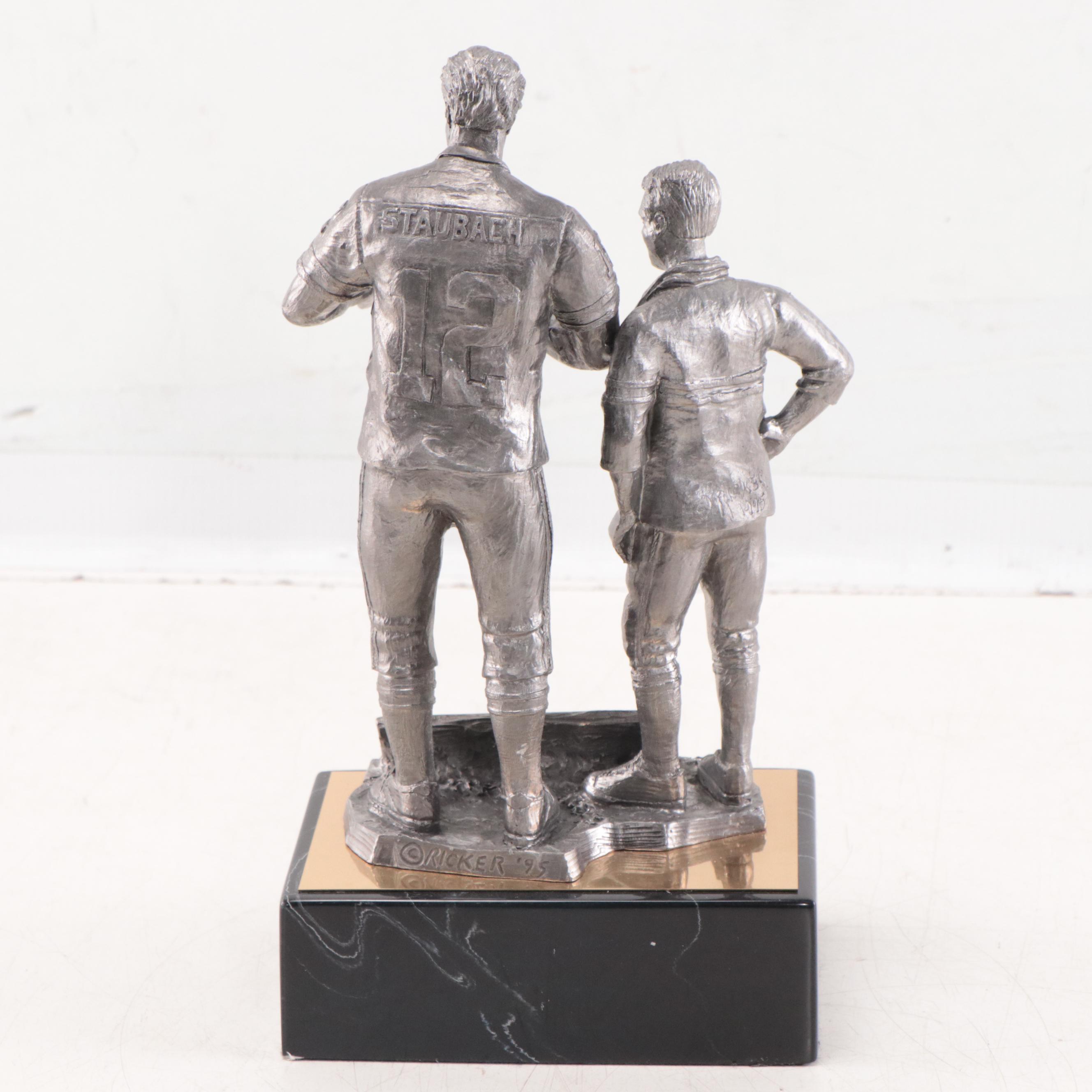 Roger Staubach Signed "The Legend Lives" Pewter Sculpture by Michael ...