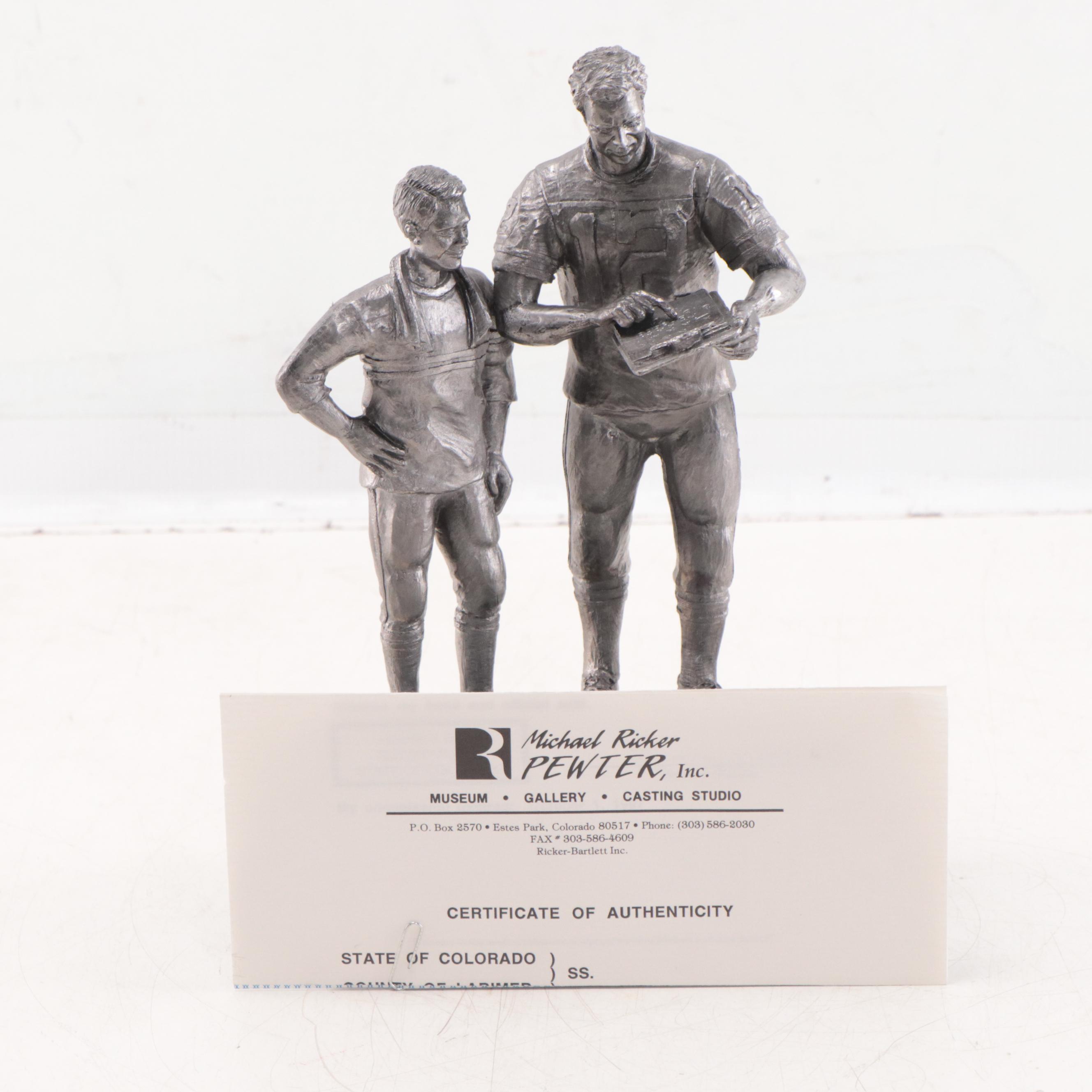 Roger Staubach Signed "The Legend Lives" Pewter Sculpture by Michael ...