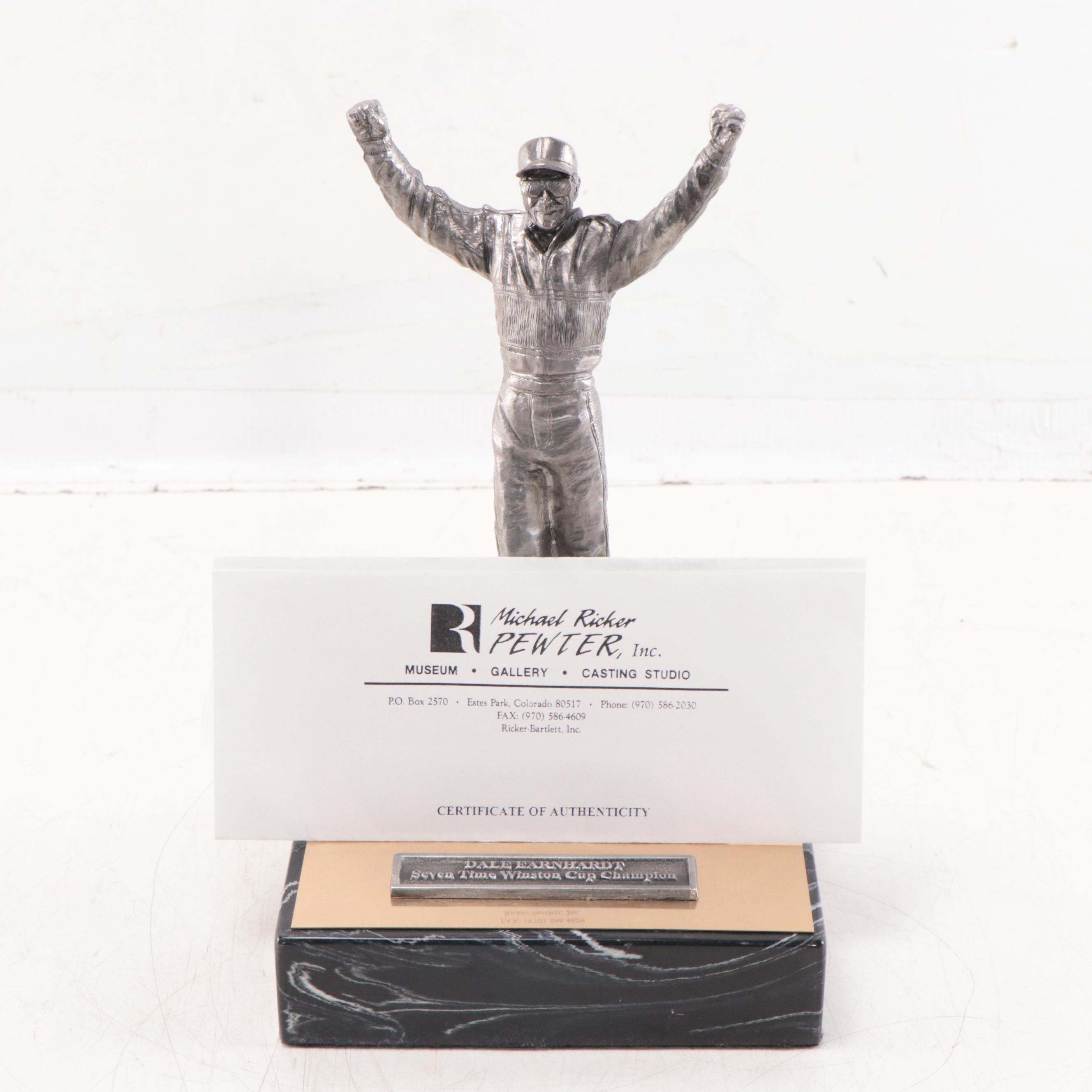 Dale Earnhardt Signed Pewter Sculpture by Michael Ricker, 2000 | EBTH