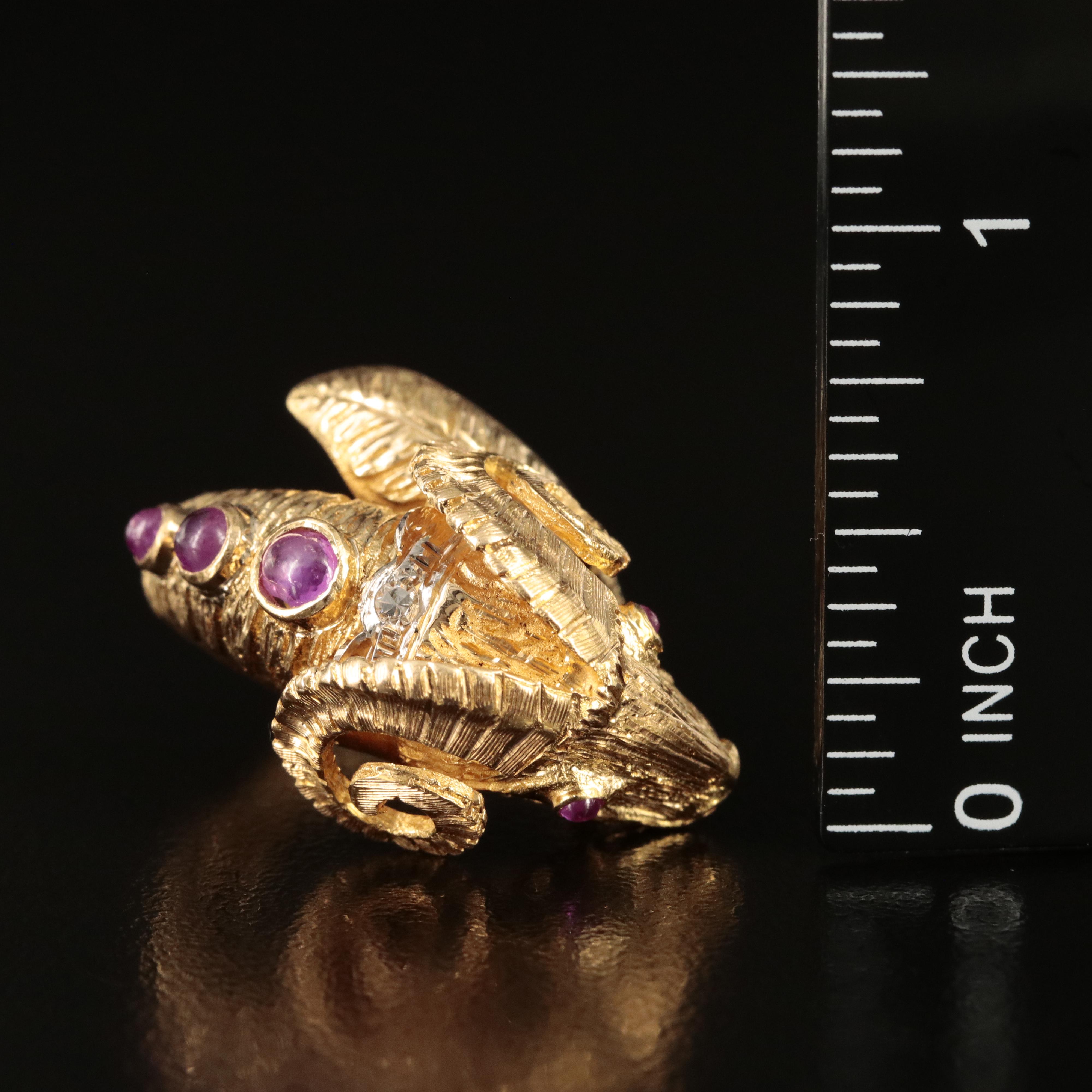 18K Ruby and Diamond Ram Ring | EBTH