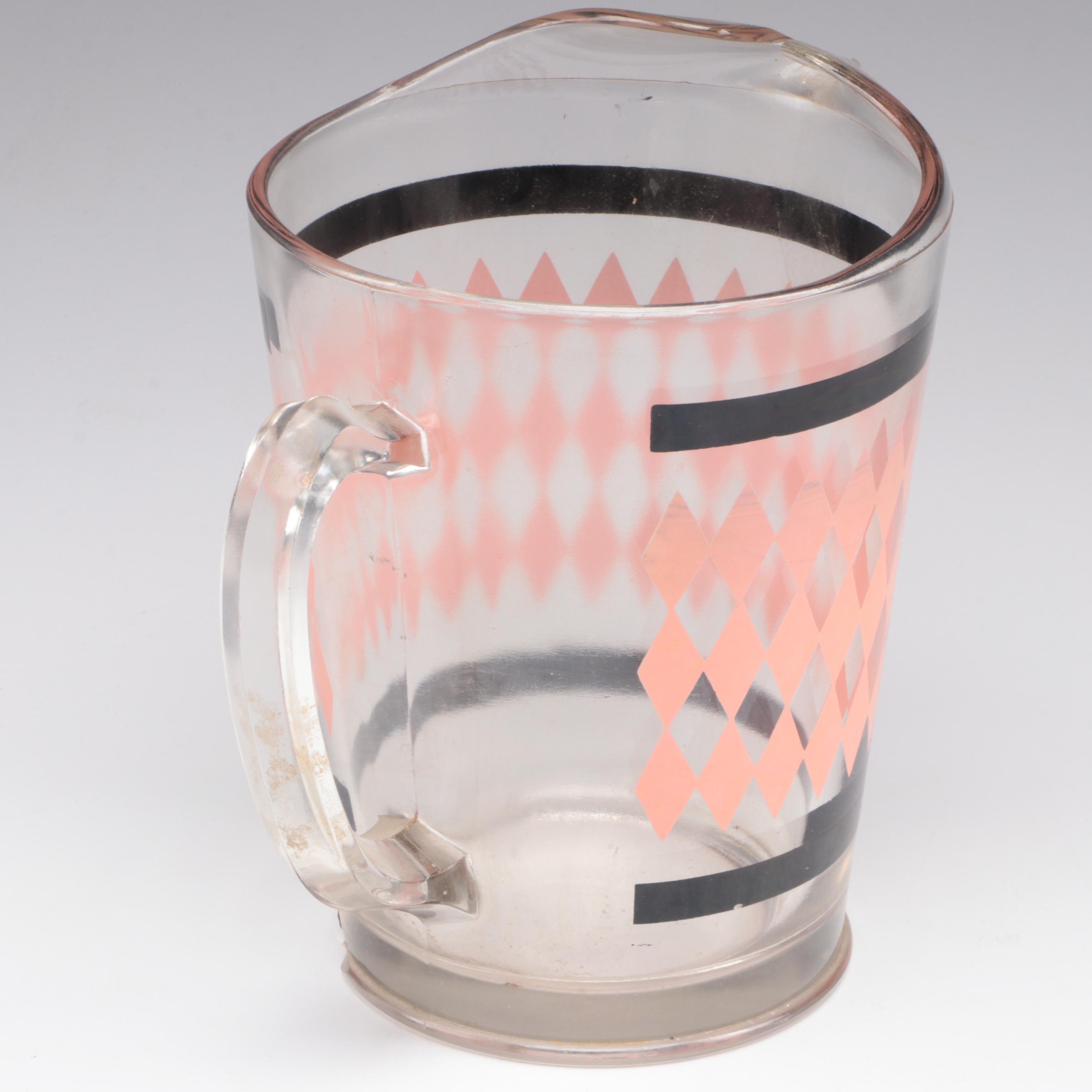 Mid Century Modern Pink Diamond Lemonade Set with Other Tumblers | EBTH