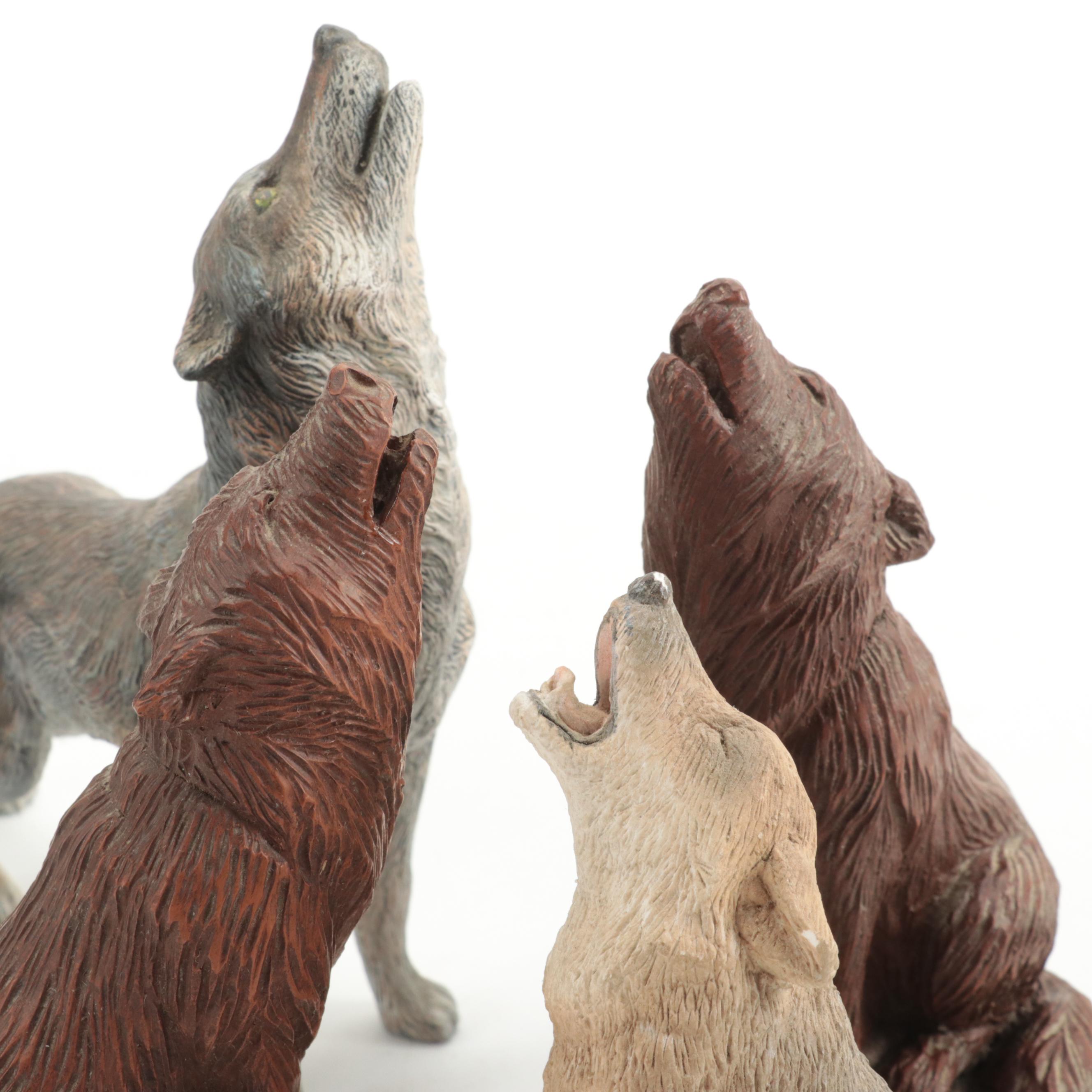 Red Mill Crushed Pecan and Resin Wolf Figurines with Other Wolf ...