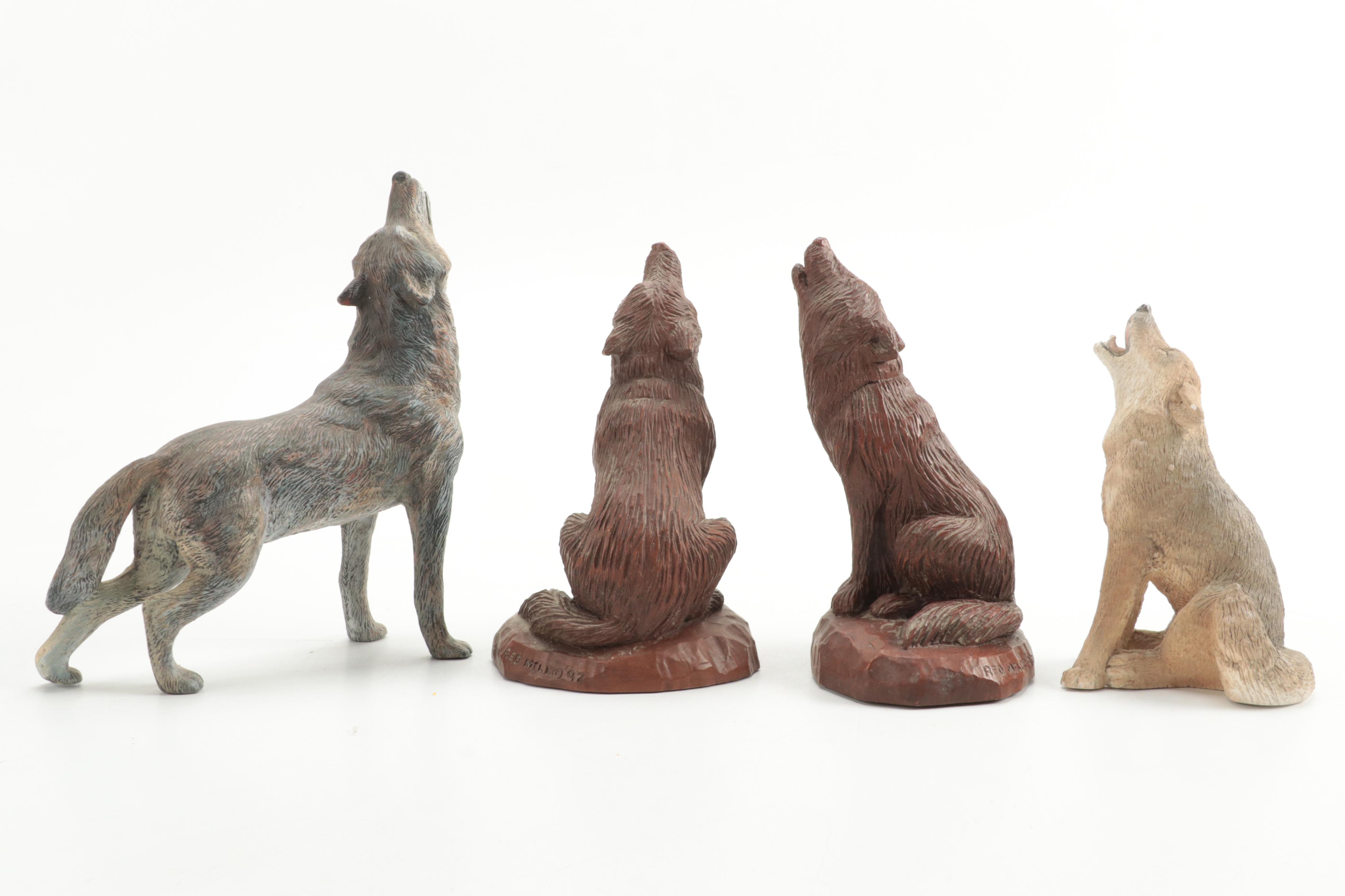 Red Mill Crushed Pecan and Resin Wolf Figurines with Other Wolf ...