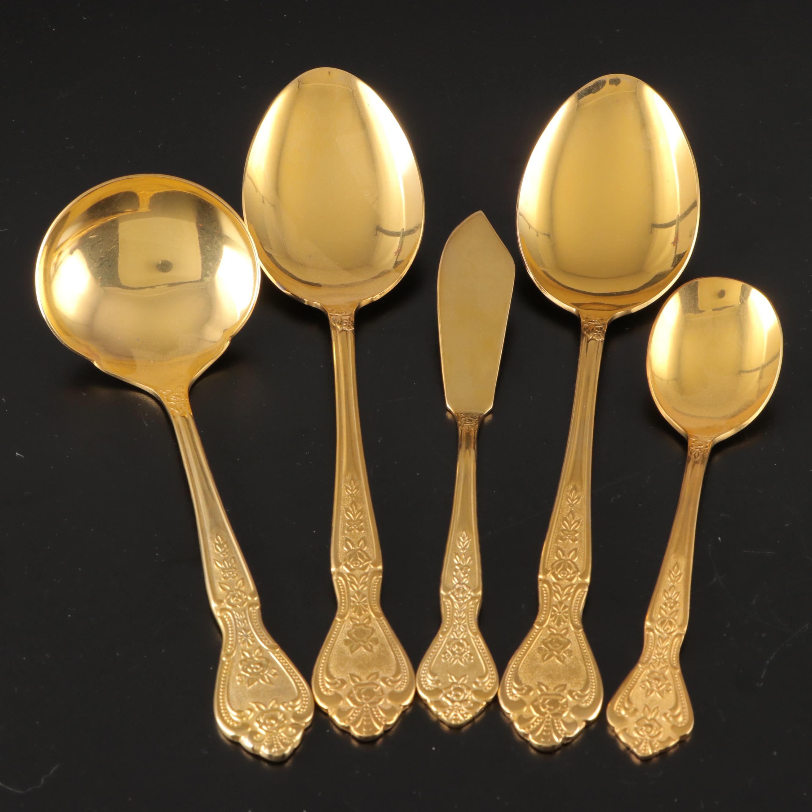 Stanley Roberts "Gold Royalty" Electroplated Stainless Steel Flatware ...