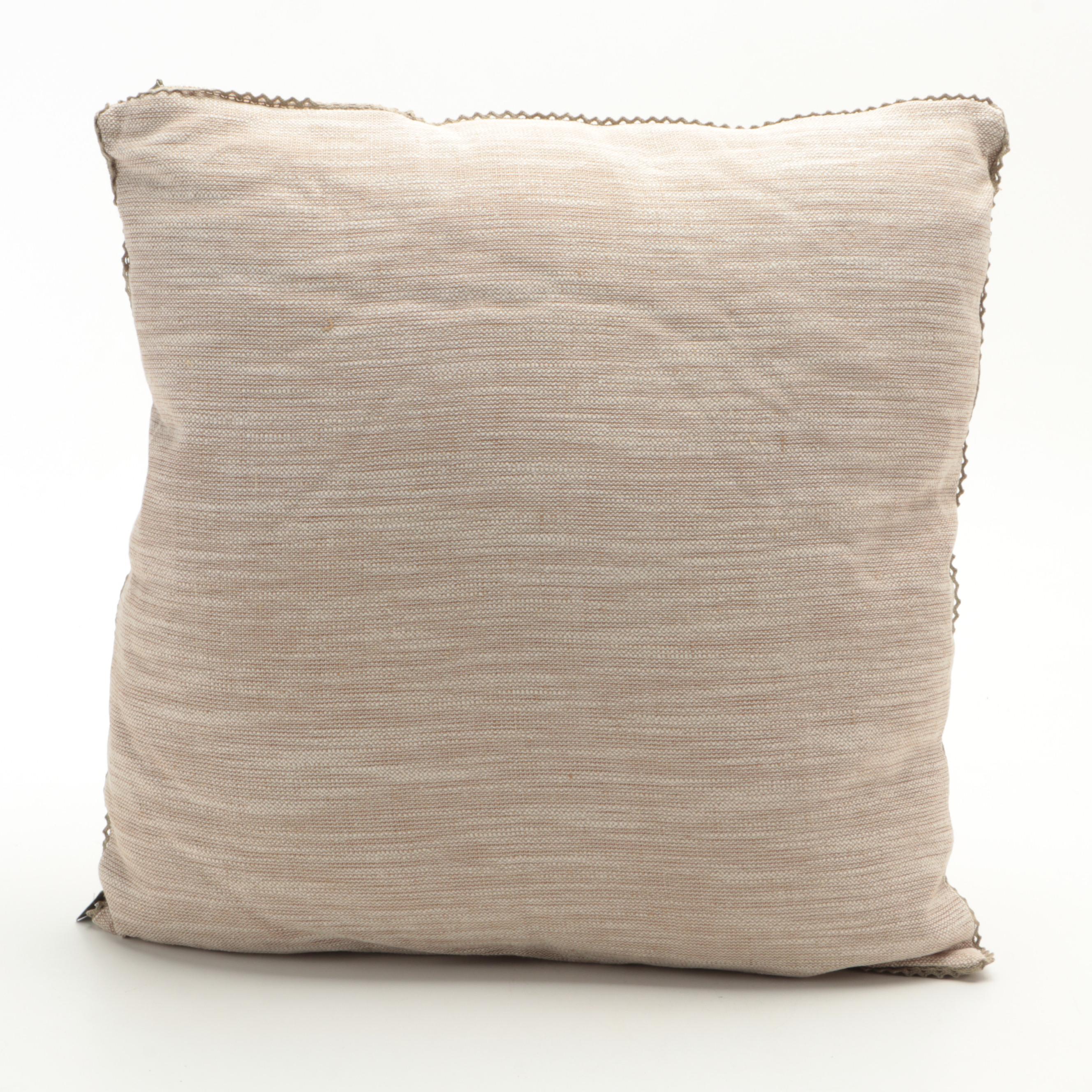 Threshold Designed With Studio McGee Beige Chambray Throw Pillows With Lace Trim | EBTH