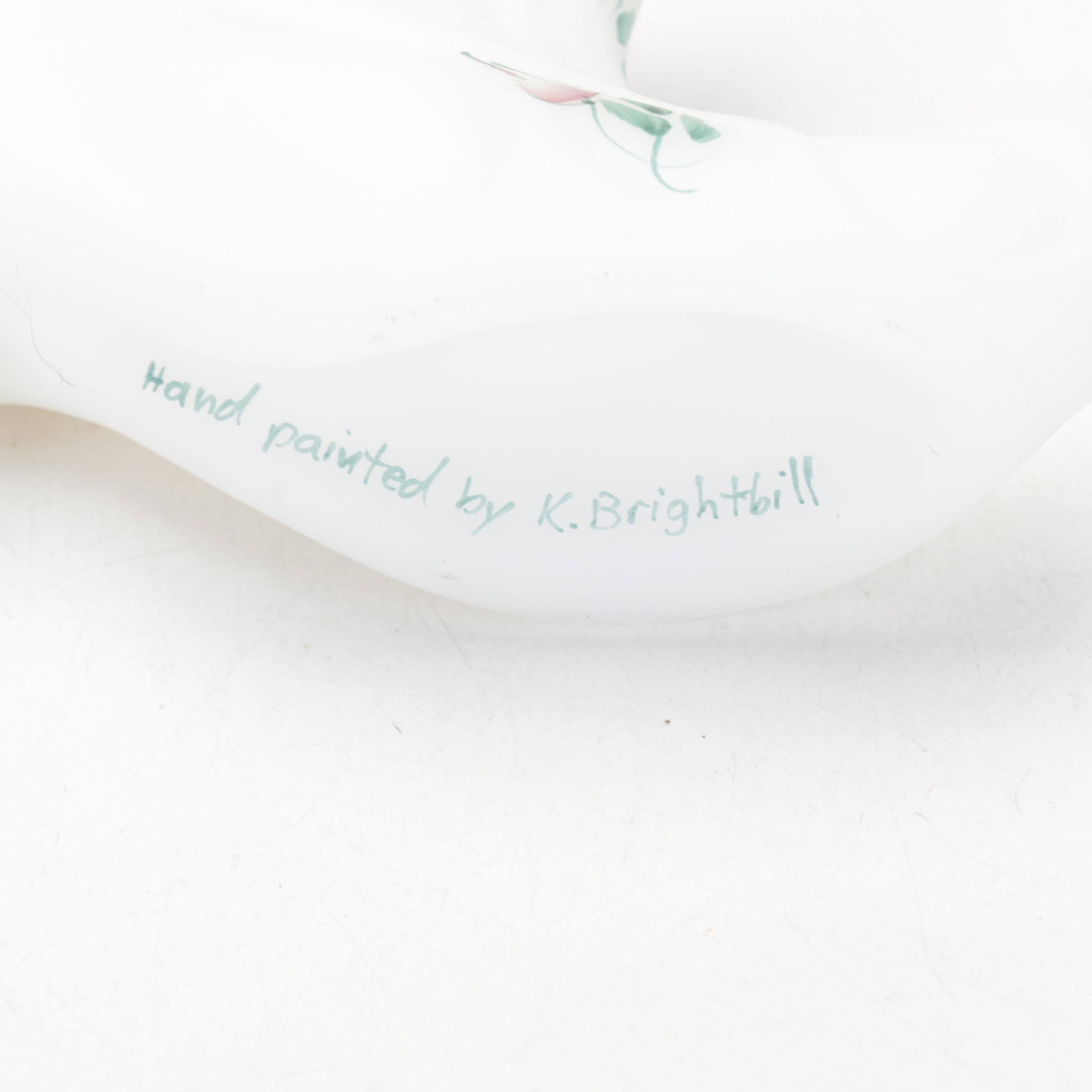 Fenton Blue Bird and Other Art Glass Figurines with Artist Signed Vase ...