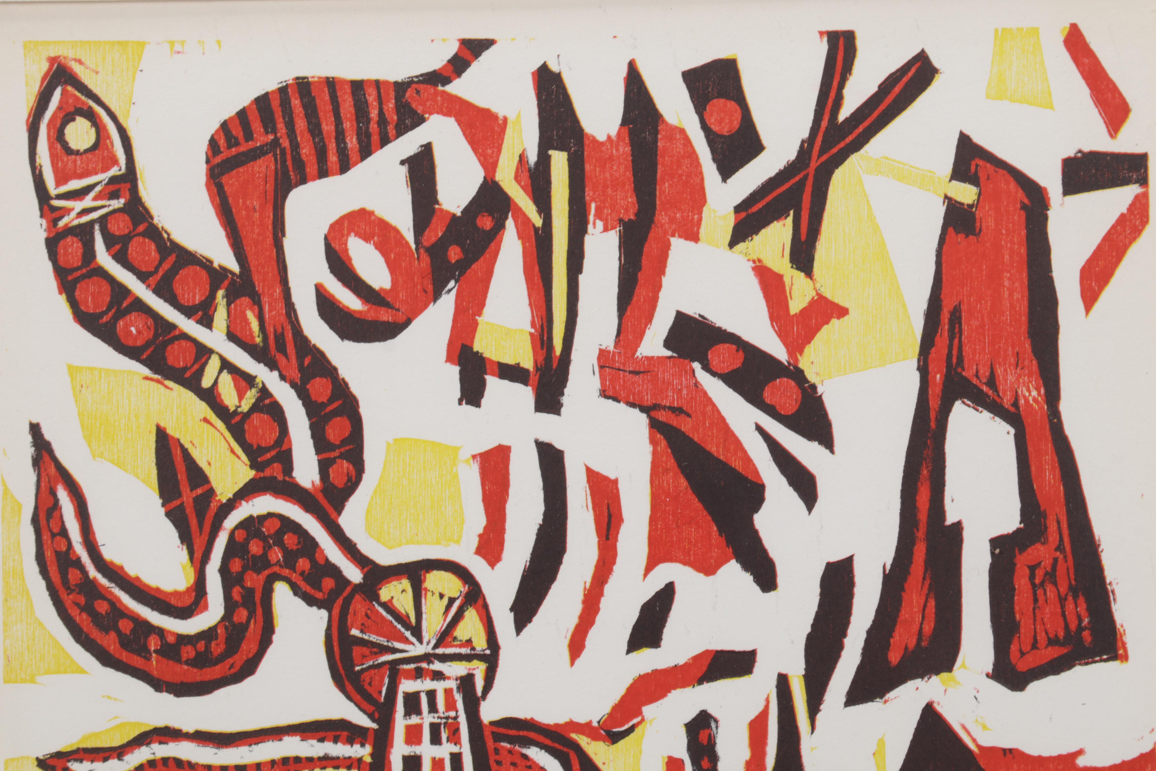 Sidney Chafetz Woodcut "Angela's People I," 1984 | EBTH