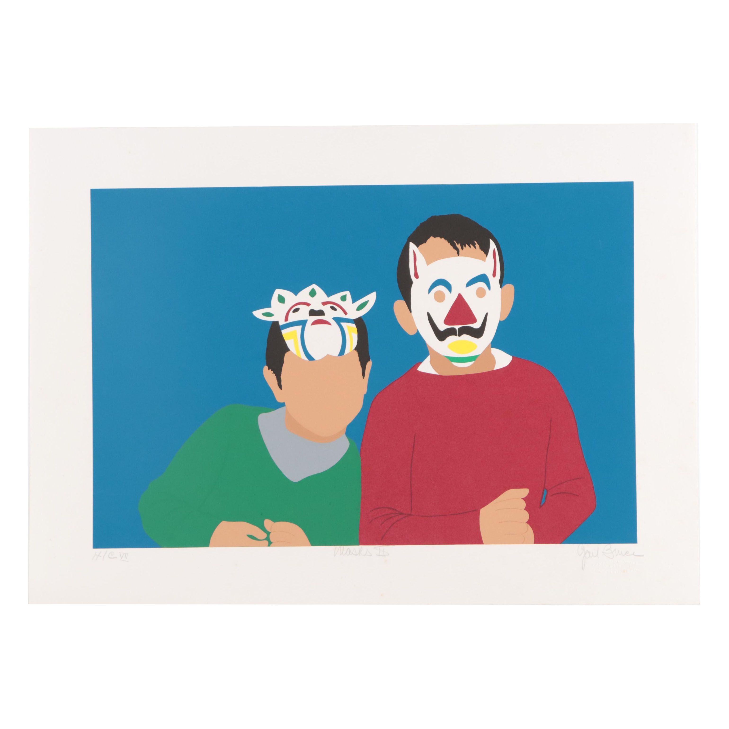Gail Bruce Serigraph "Masks II" | EBTH