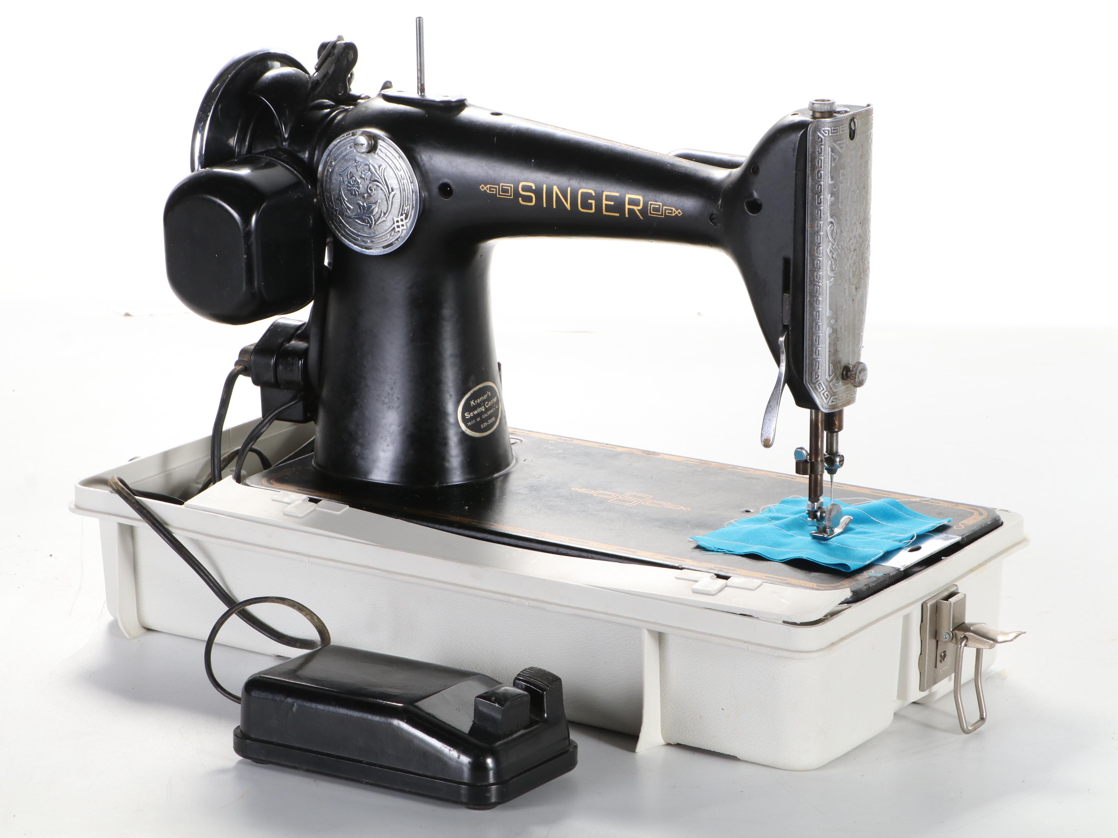Singer Model 201 Electric Sewing Machine with Case, 1941 | EBTH