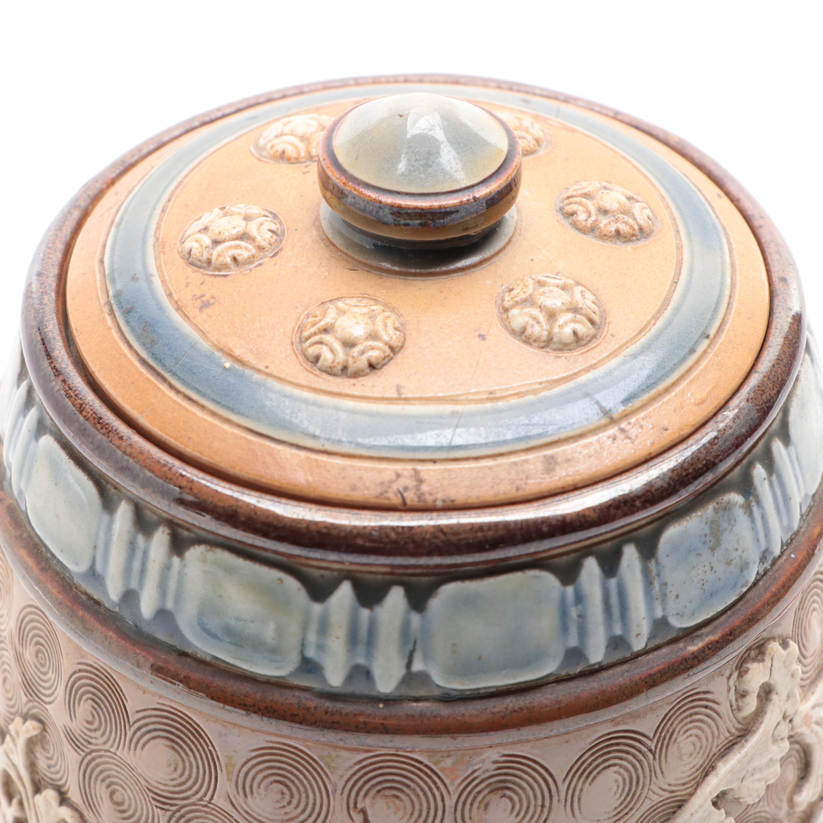 Doulton Lambeth Stoneware Tobacco Jar, Late 19th Century | EBTH