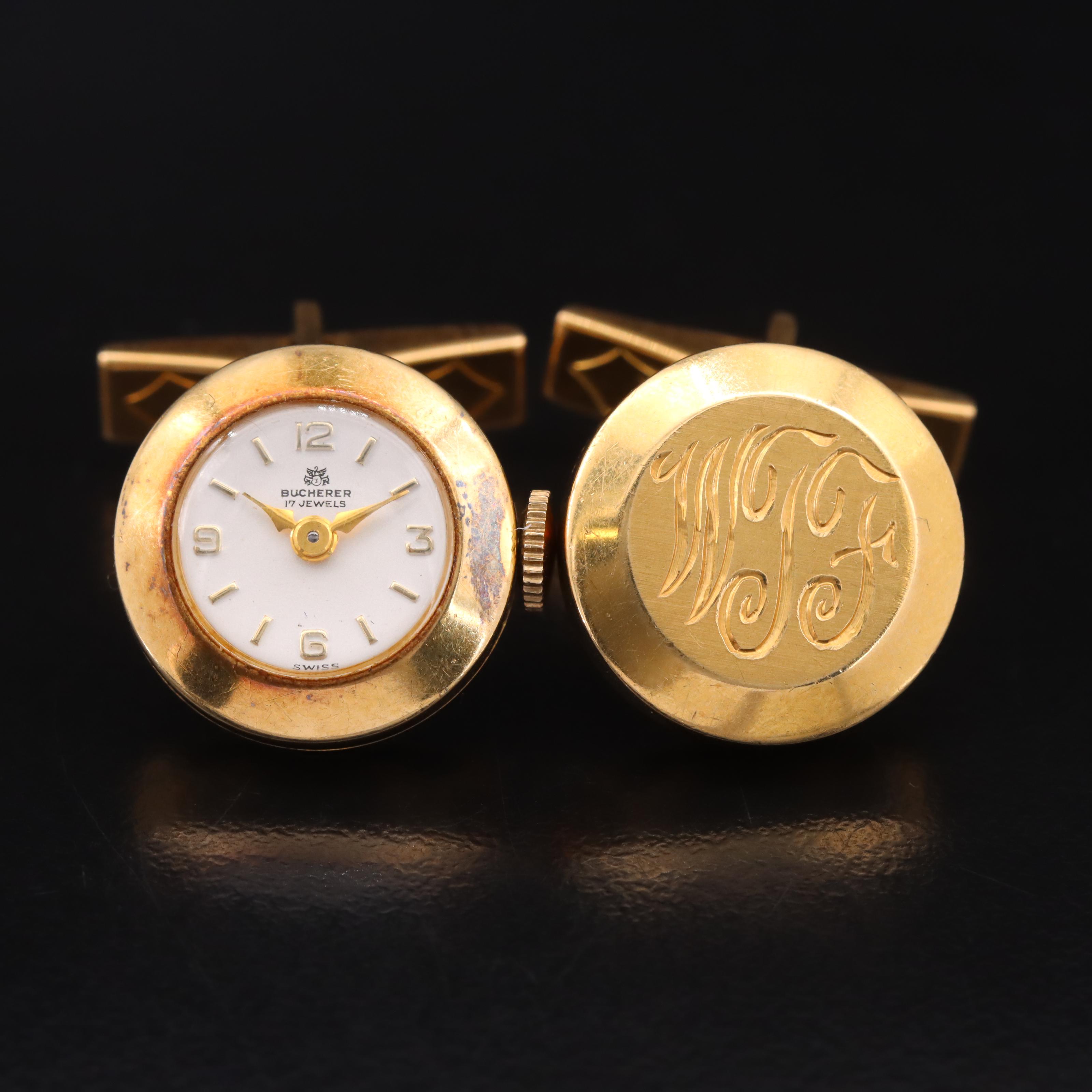 18K Bucherer Timepiece and Monogrammed Cufflinks | EBTH