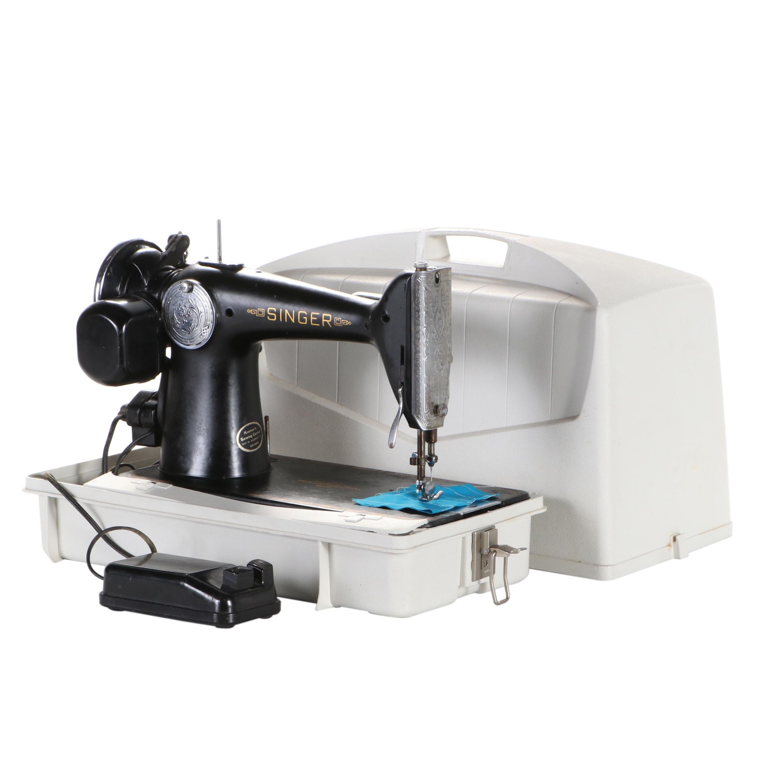 Singer Model 201 Electric Sewing Machine with Case, 1941 | EBTH