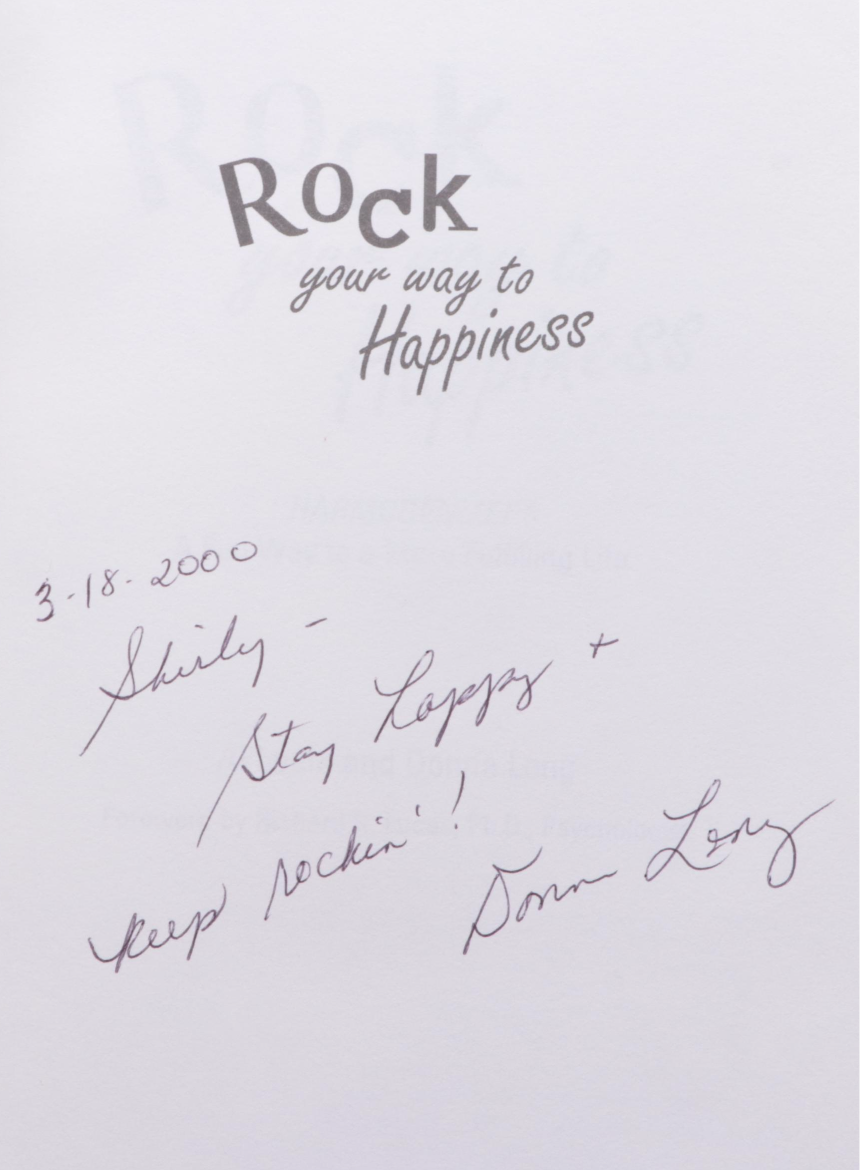 Signed First Edition "Rock Your Way to Happiness" and More | EBTH
