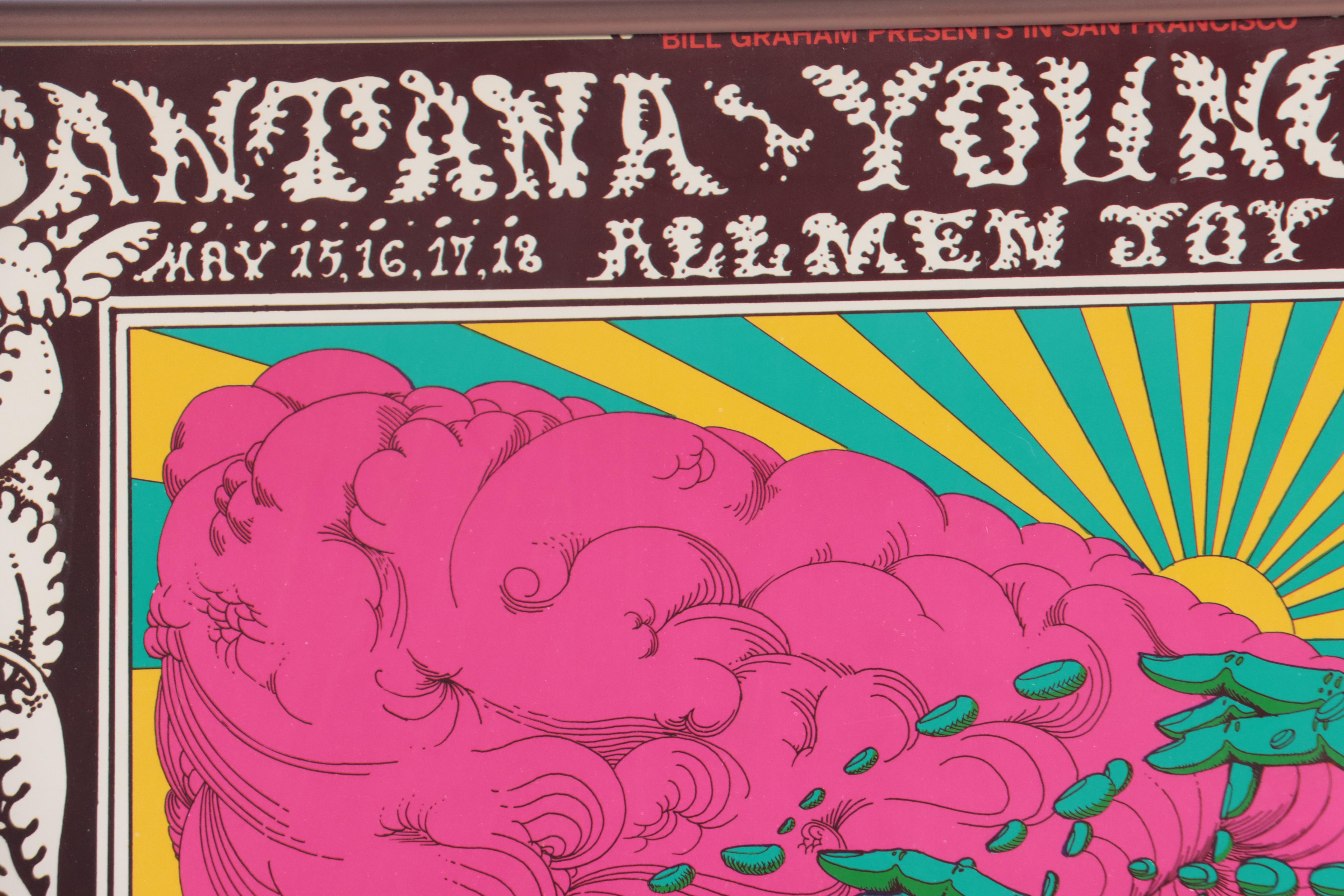 Santana/Youngbloods Color Lithograph Concert Poster After Lee Conklin ...