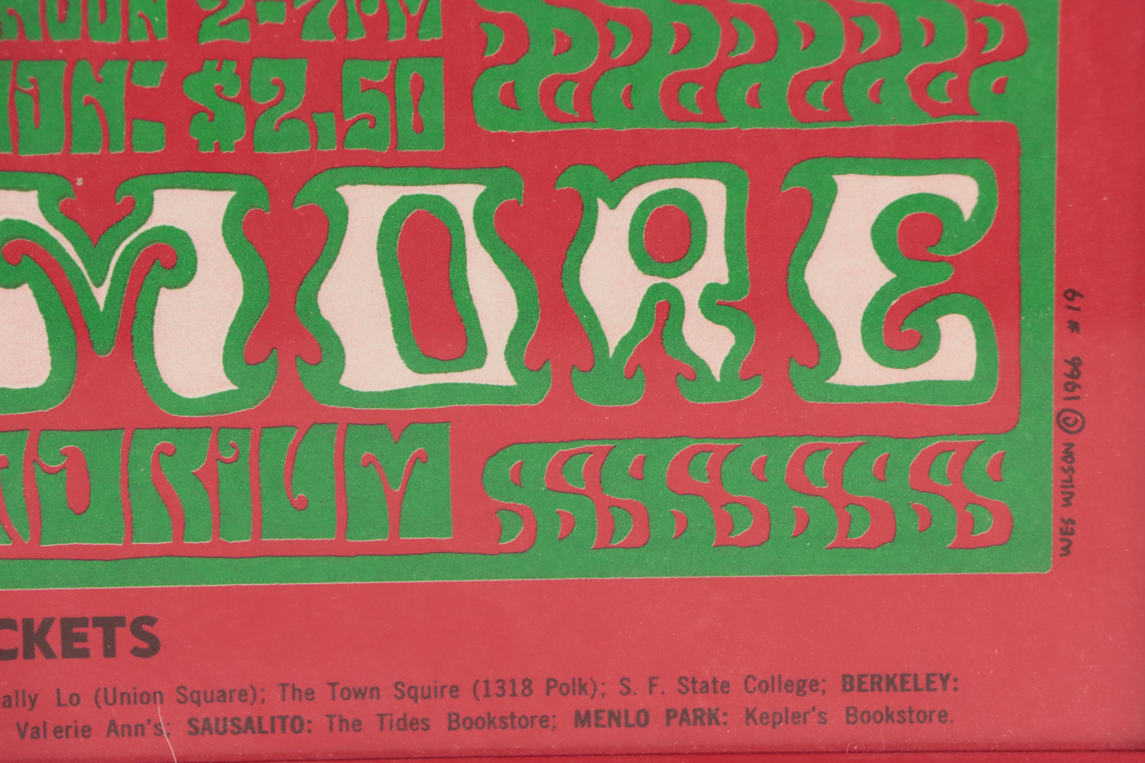 Color Lithograph Concert Poster After Wes Wilson | EBTH