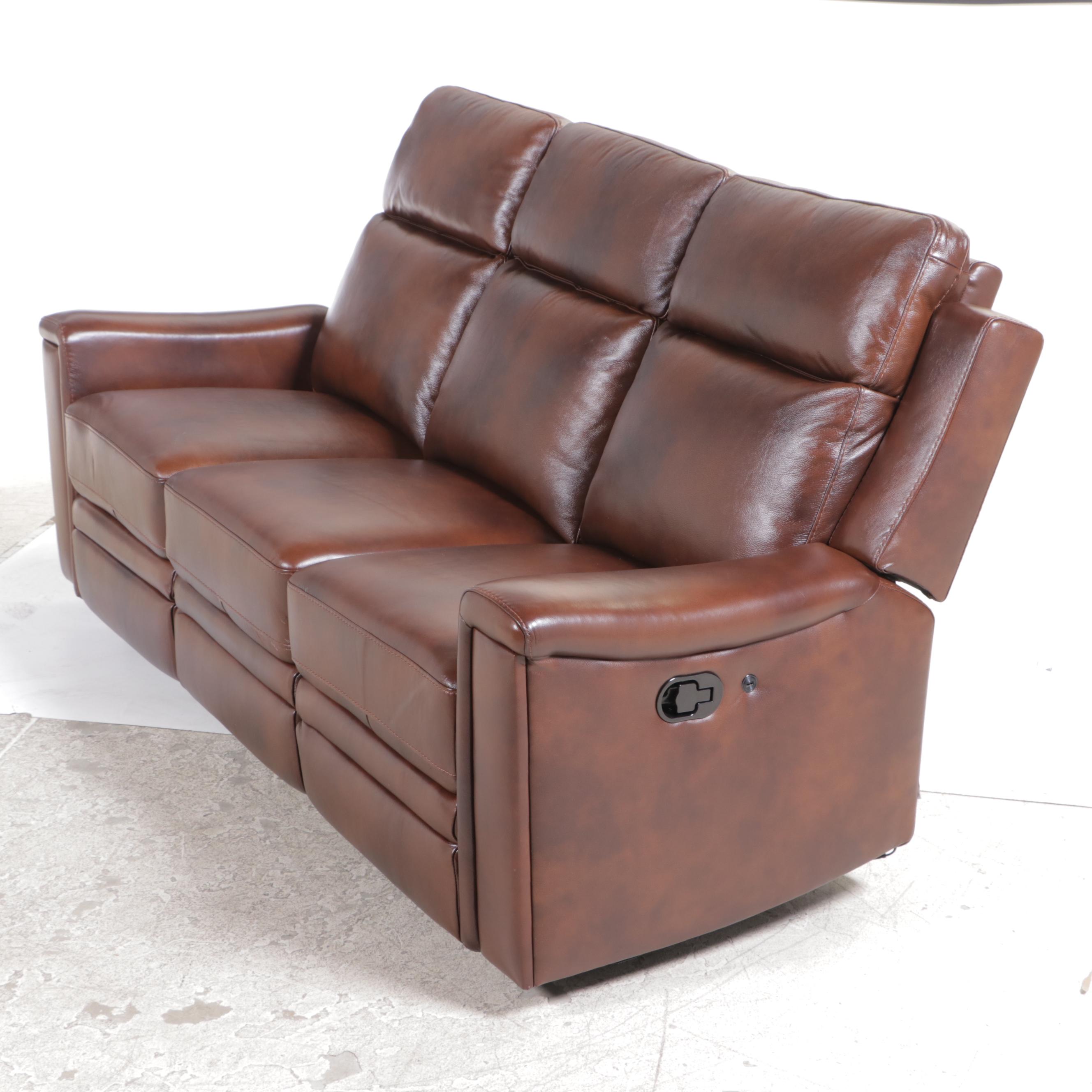 Member's Mark Livingston Leather Reclining Sofa | EBTH
