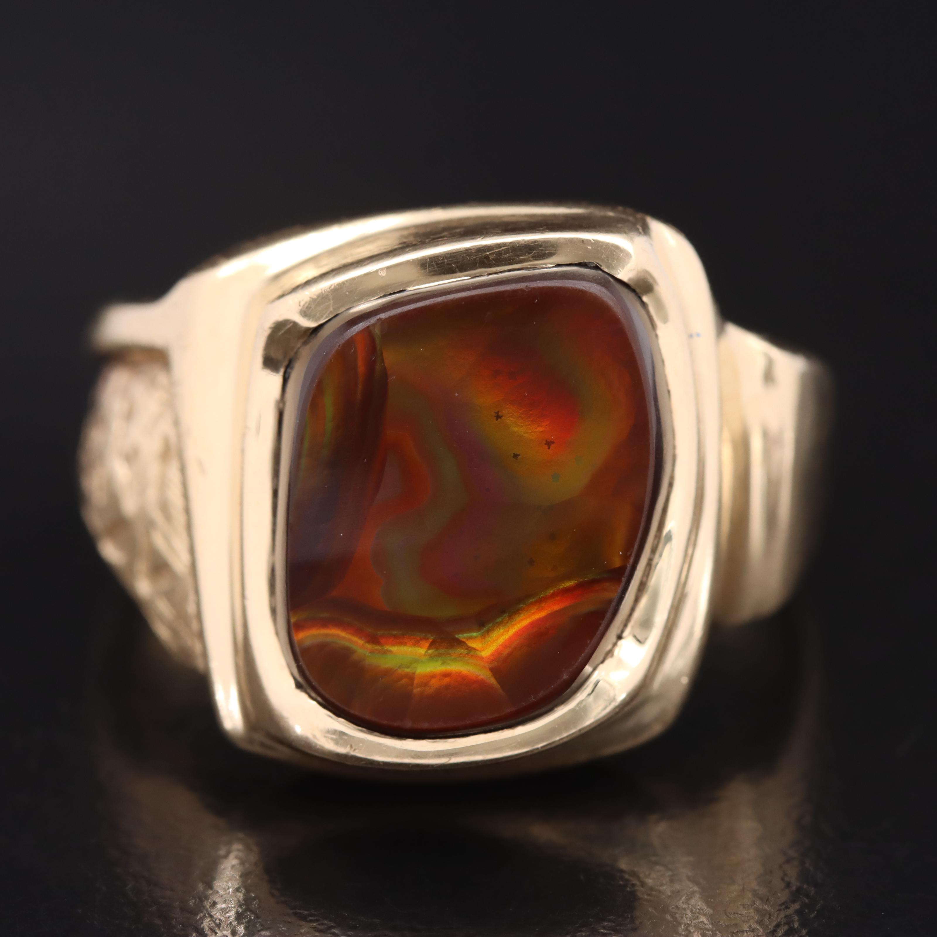 14K Fire Agate Ring | EBTH