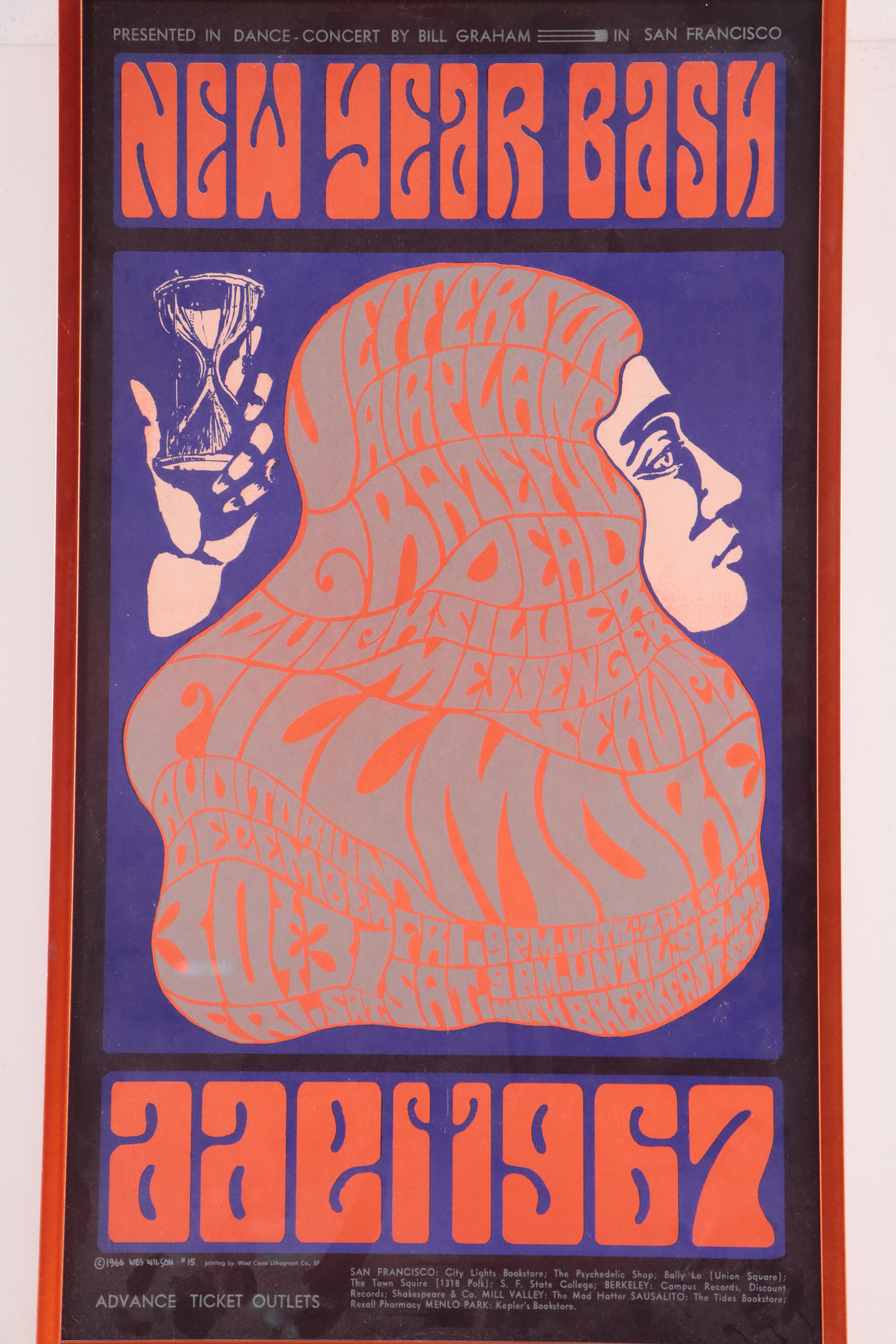 Jefferson Airplane Lithograph Concert Poster After Wes Wilson at the ...