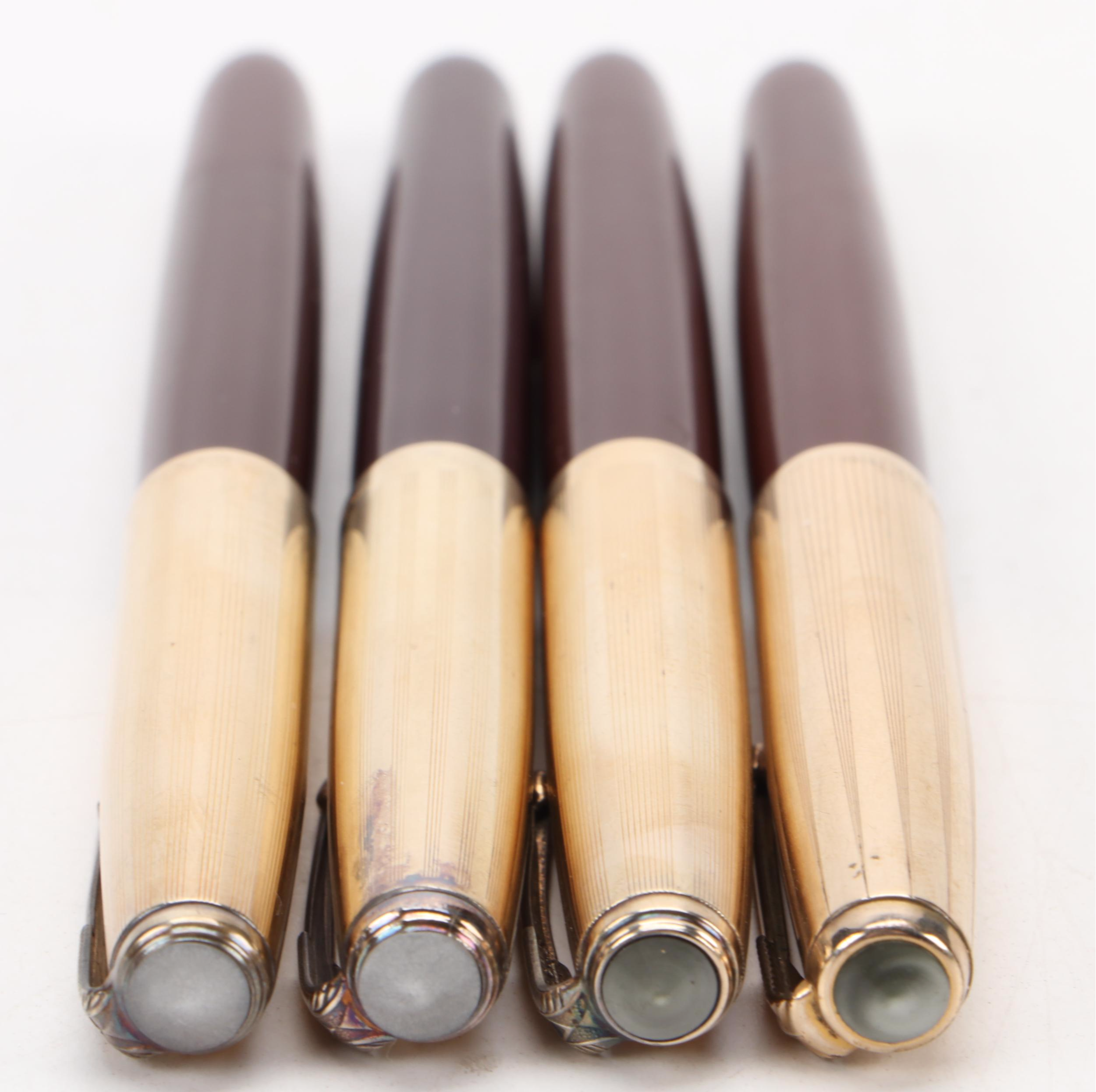 Parker 51 Gold-Filled Cap and Burgundy Resin Fountain Pens, Mid-20th C ...