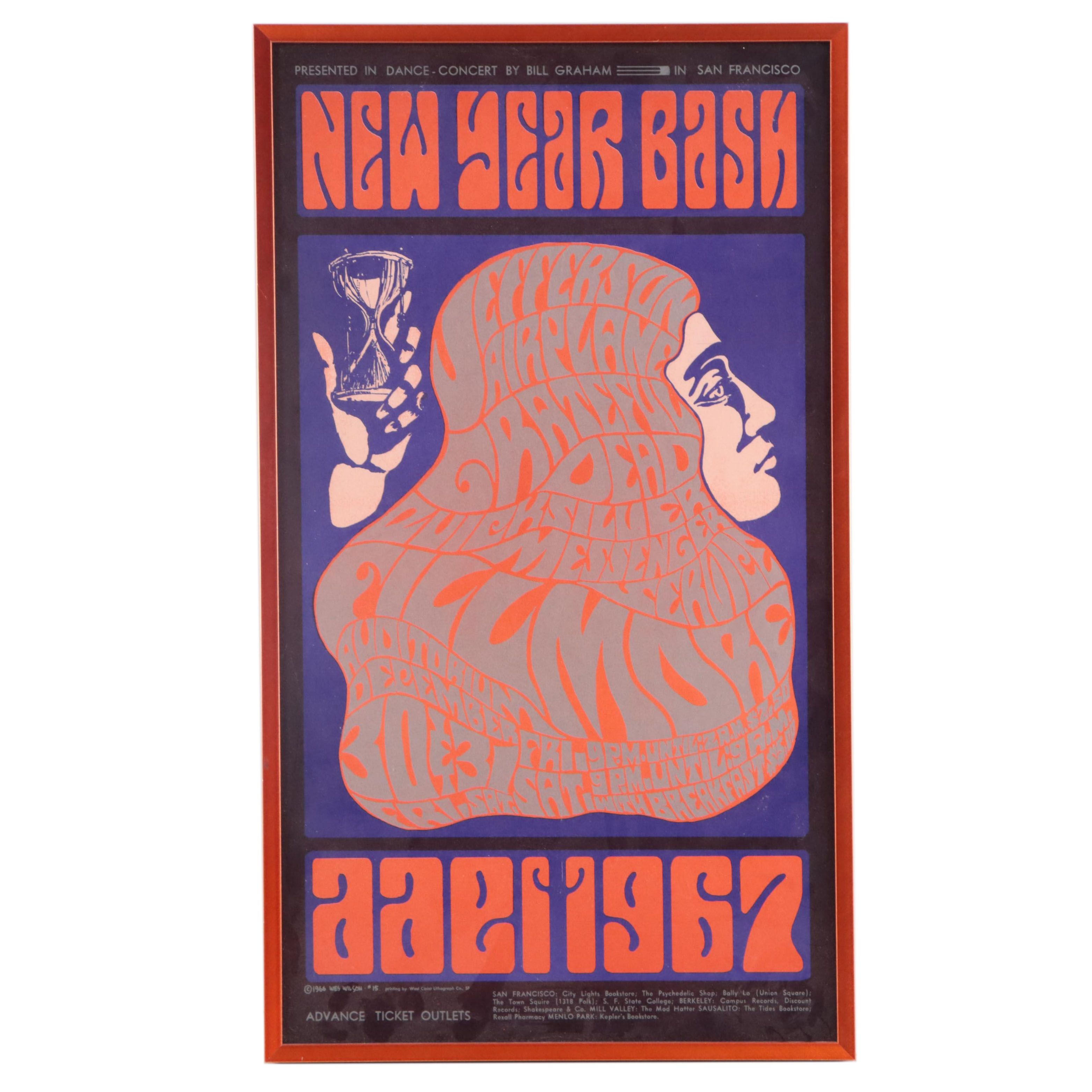 Jefferson Airplane Lithograph Concert Poster After Wes Wilson at the ...