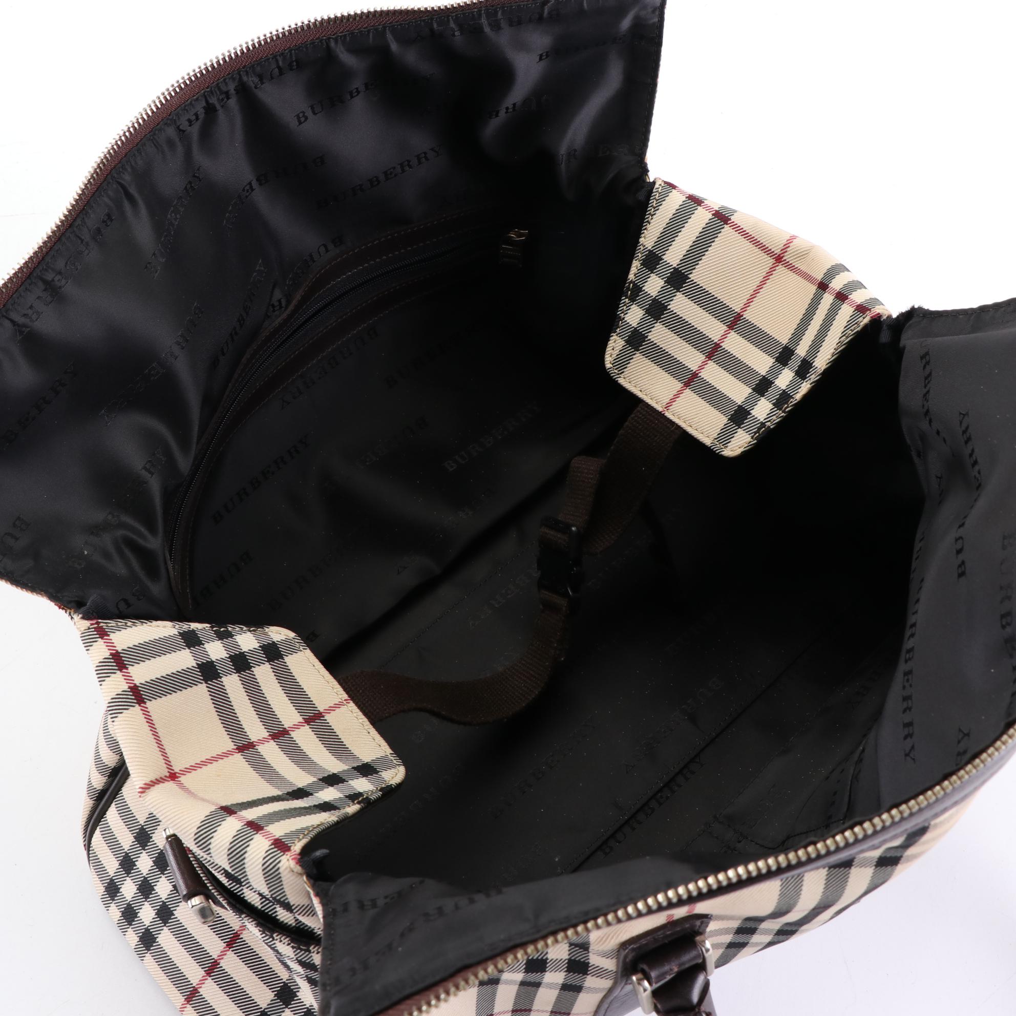 Burberry House Check Canvas and Leather Convertible Bag | EBTH