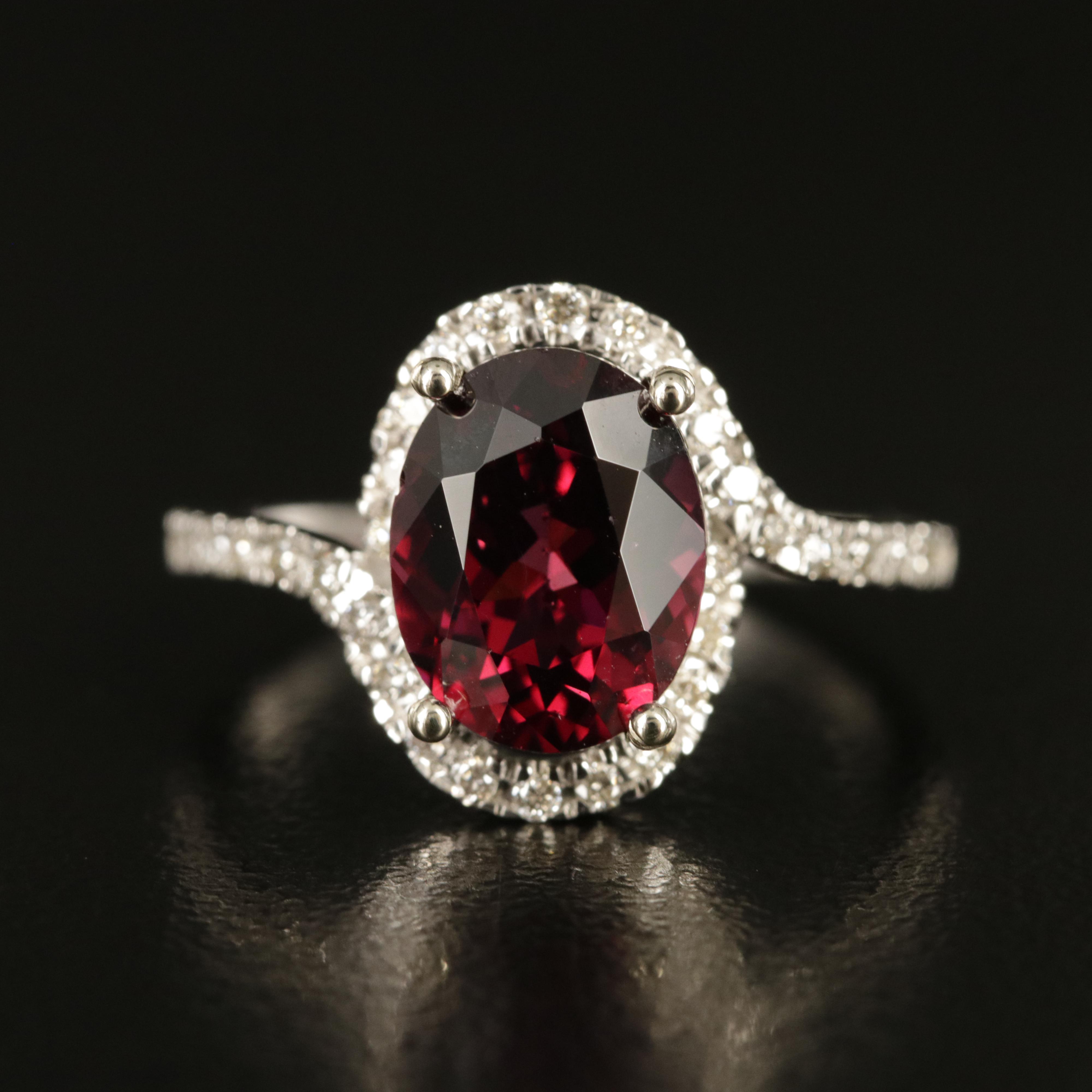 14K Garnet and Diamond Ring | EBTH