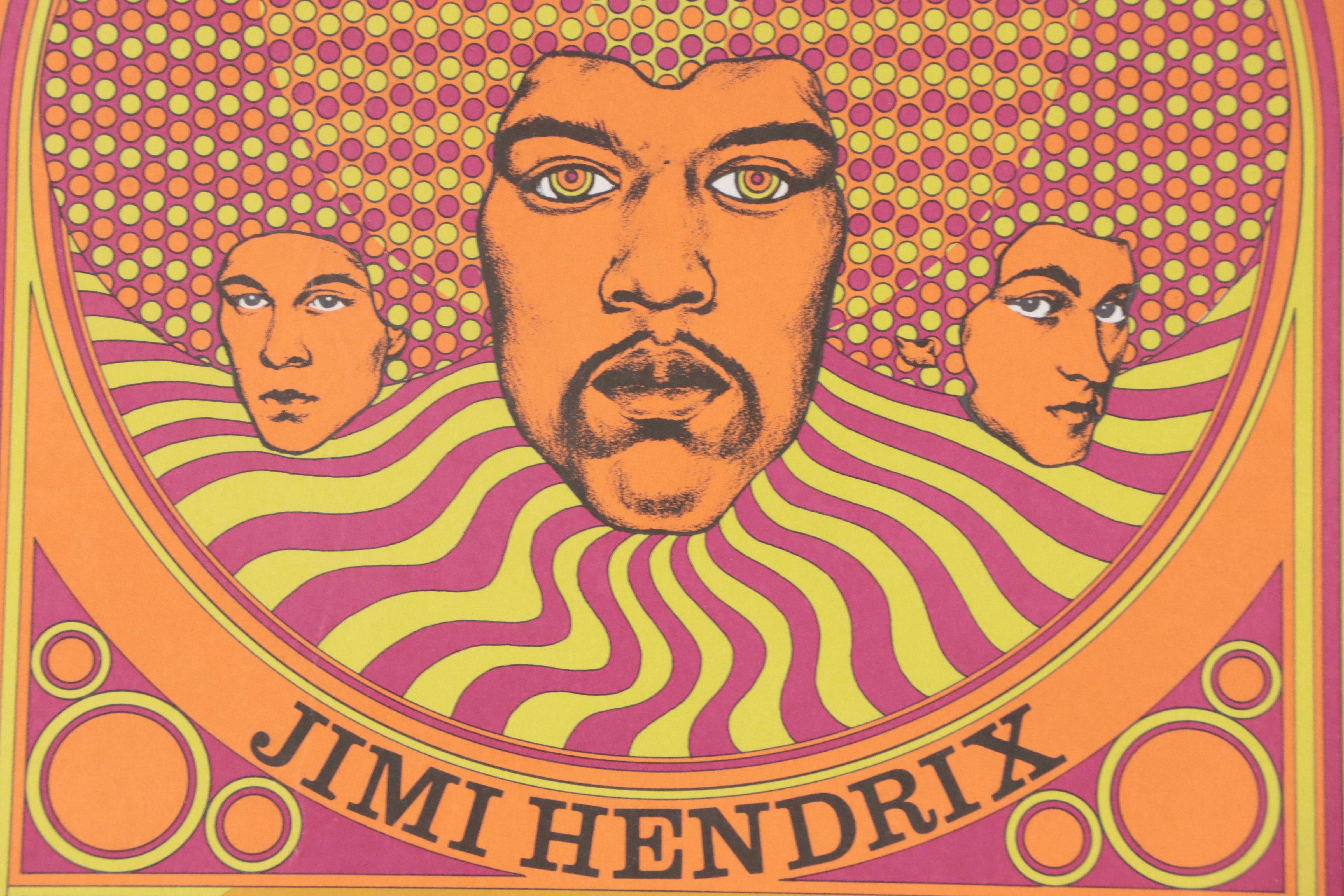 Jimi Hendrix Color Lithograph Concert Poster, 1968 | EBTH