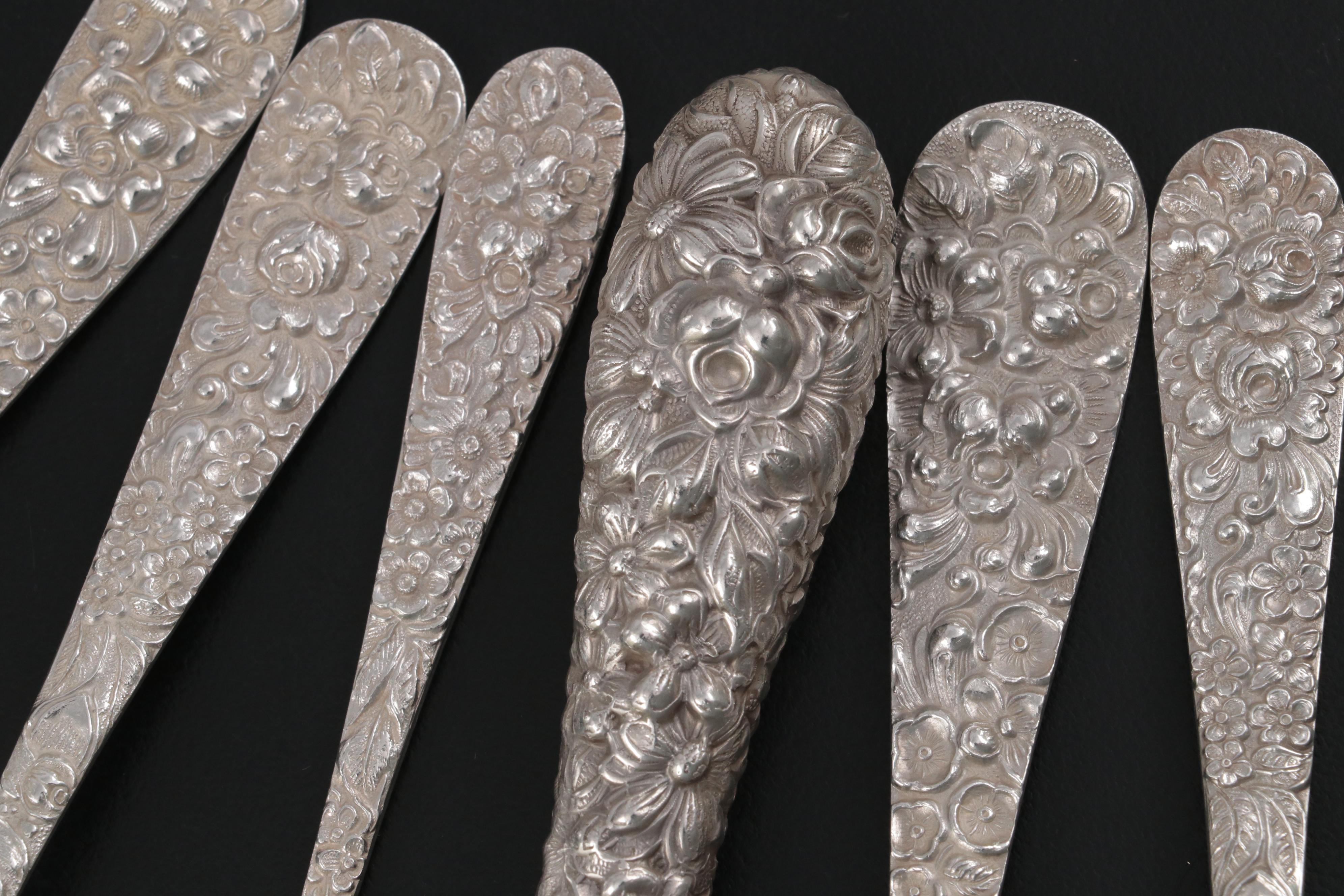 Stieff "Stieff Rose" Sterling Silver Flatware with Serving Utensils | EBTH