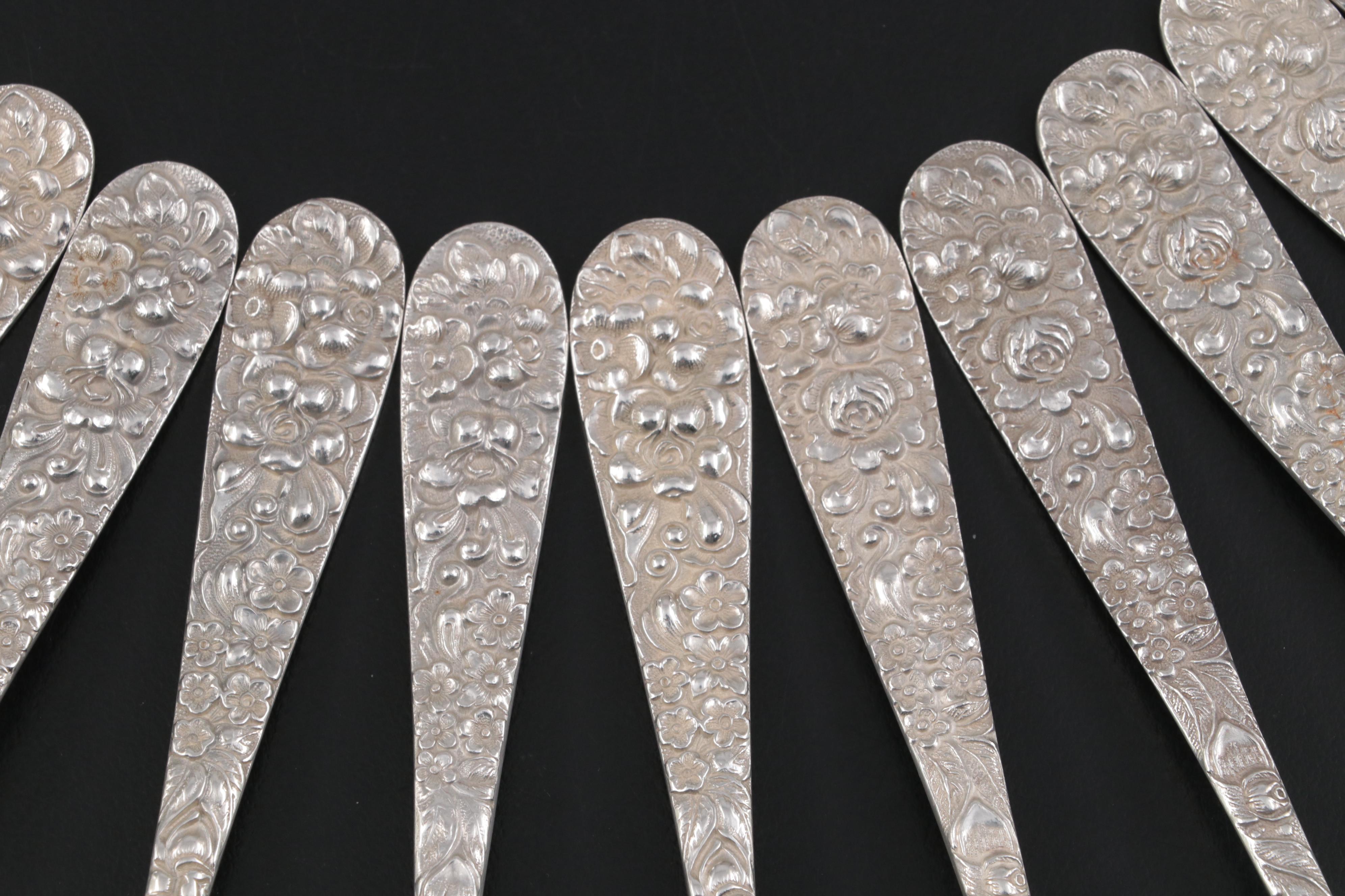 Stieff "Stieff Rose" Sterling Silver Flatware with Serving Utensils | EBTH