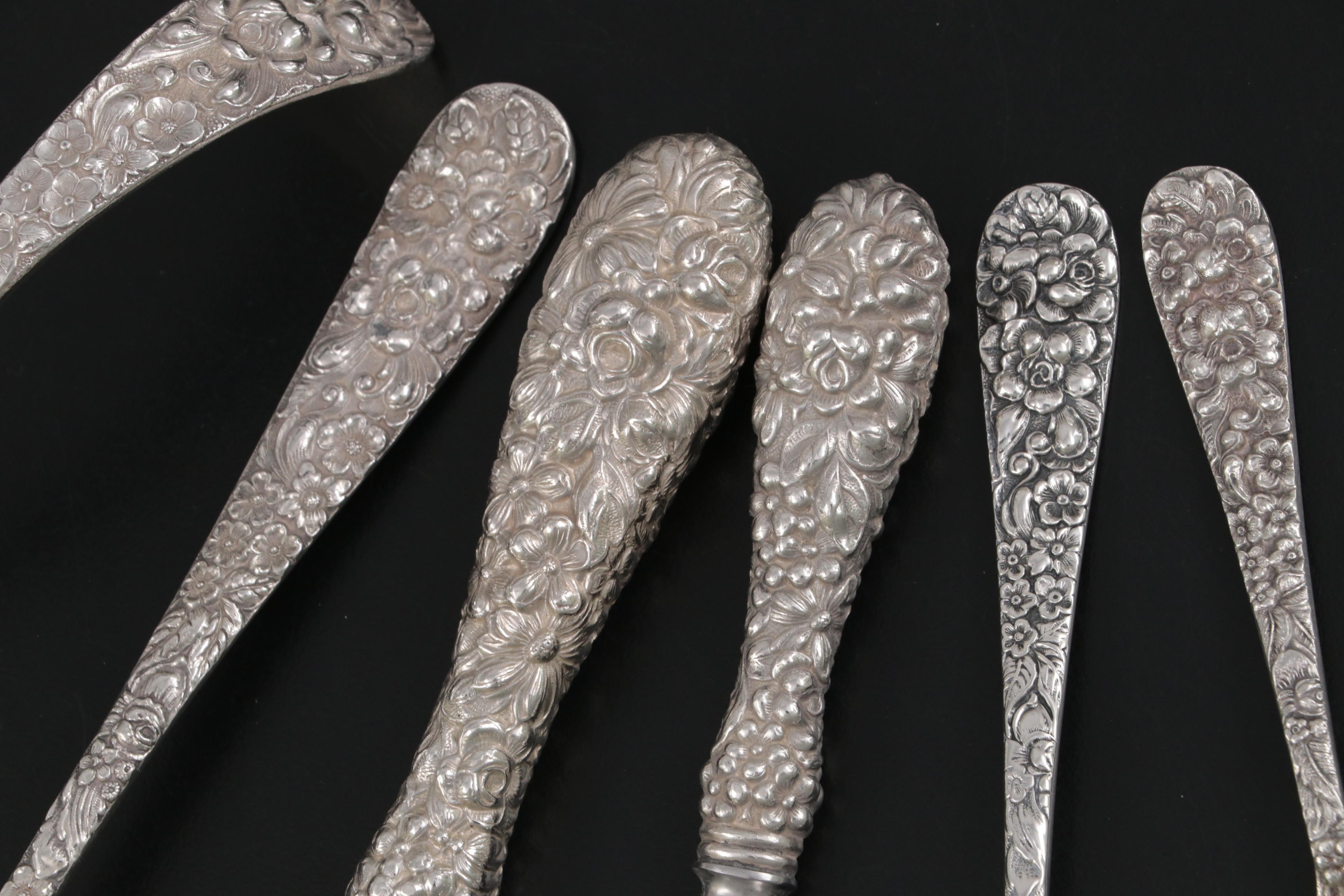 Stieff "Stieff Rose" Sterling Silver Flatware with Serving Utensils | EBTH